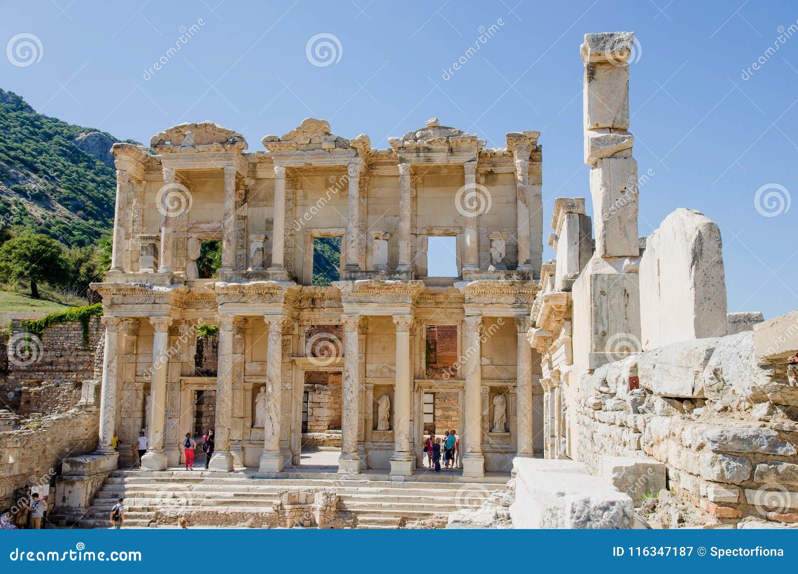 Ephesus, Turkey - October, 1, 2015: Facade of Ancient Celsius Library ...