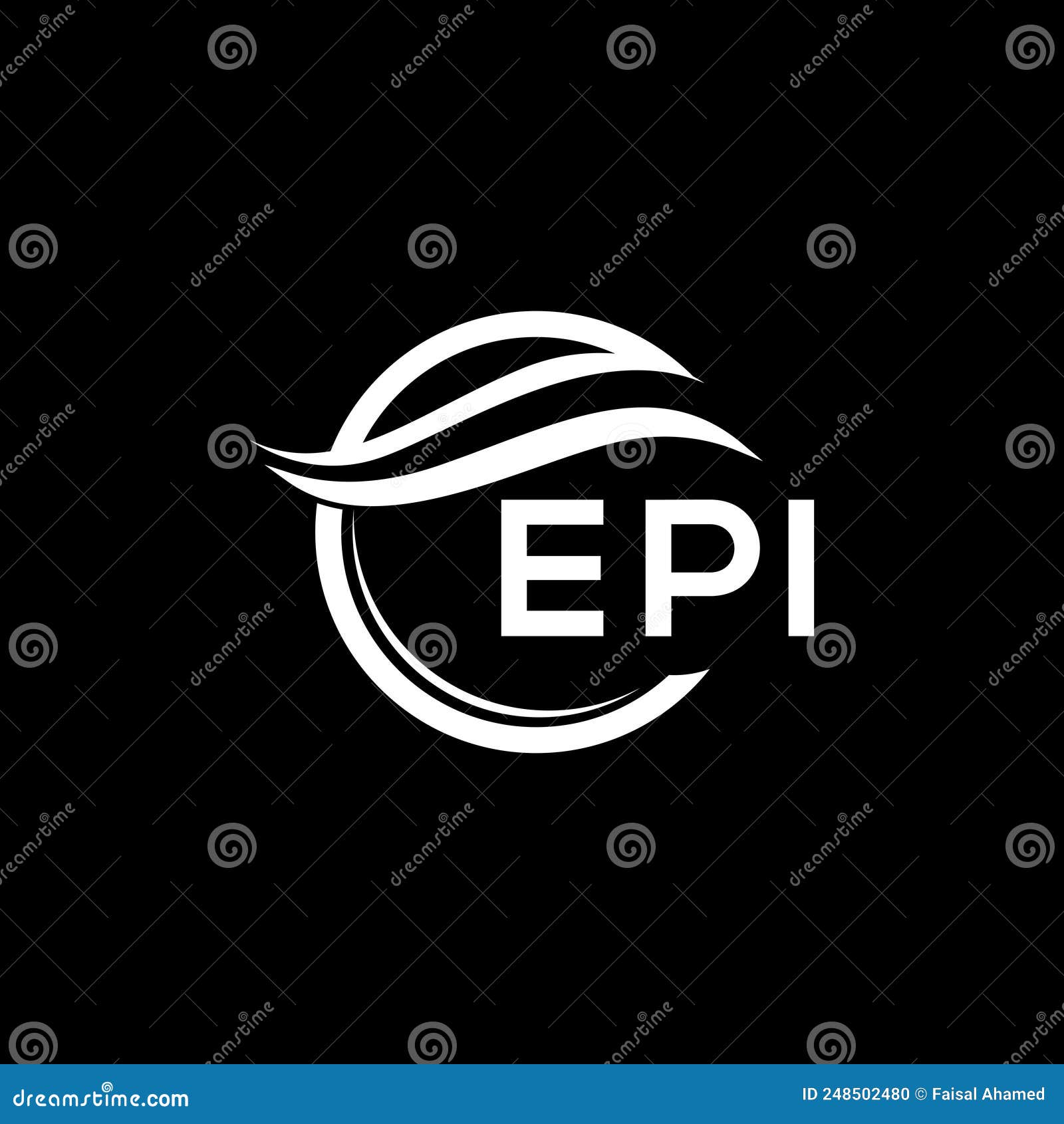 EPI Letter Logo Design on Black Background. EPI Creative Circle Letter ...