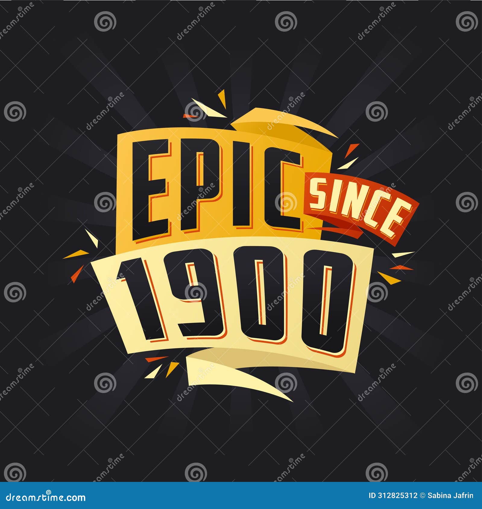 1900 Birthday Of Legend, Living Legend Since 1900 Vector Illustration ...