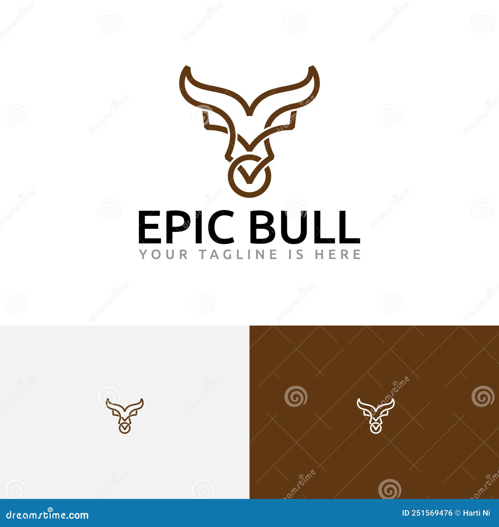 Epic Bull Taurus Head Horned Animal Logo Stock Vector - Illustration of ...
