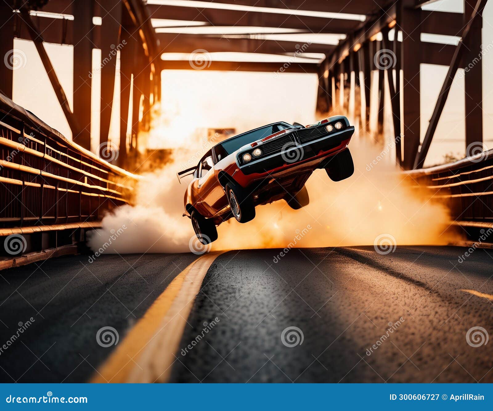 Epic Car Chase with Explosions Stock Image - Image of realistic ...