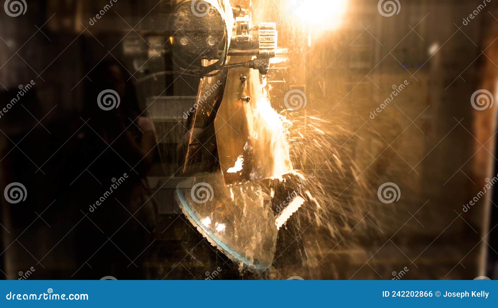 Epic Cinematic Glass Blowing Device Behind Glass Display Stock Photo ...