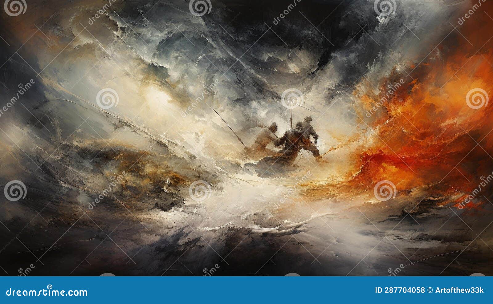 Epic Clash: a Dynamic Display of Power and Intensity Stock Illustration ...