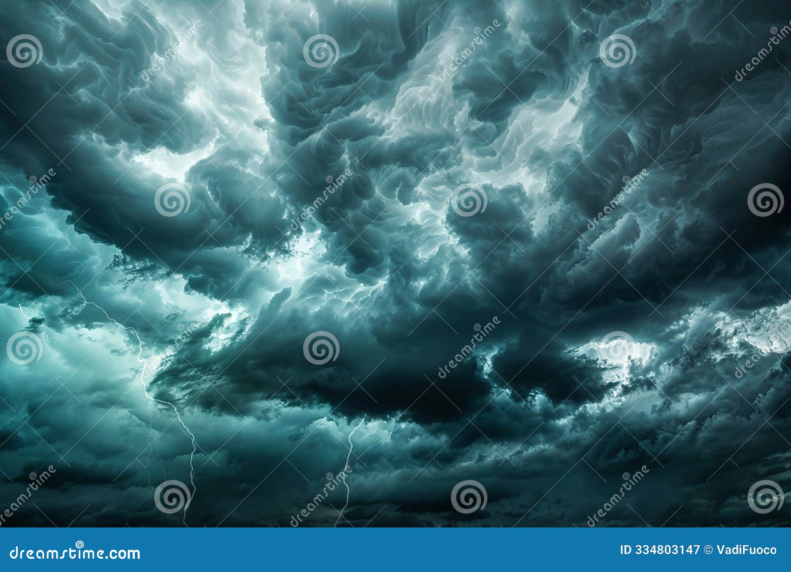 Epic Cloudscape, Gloomy Clouds with Lightning. Sky Panorama Stock ...