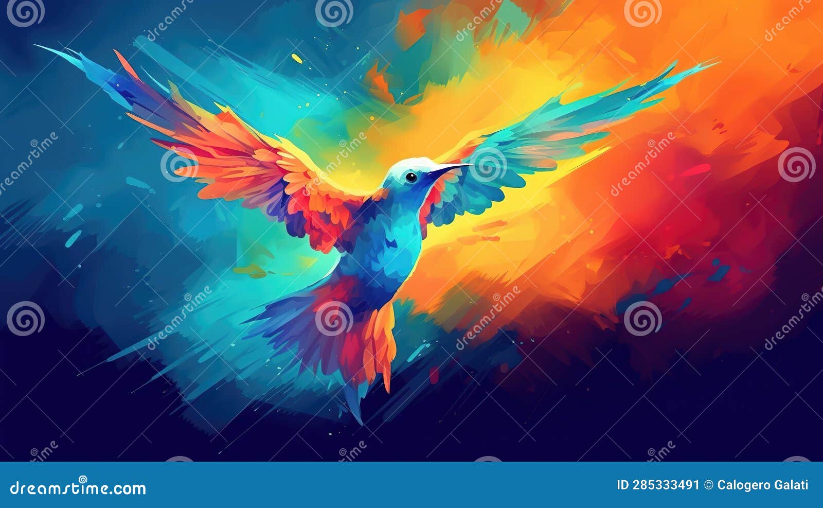 An Epic Colorful Bird Wallpaper, Concept Art Style, Ai Generated Image ...
