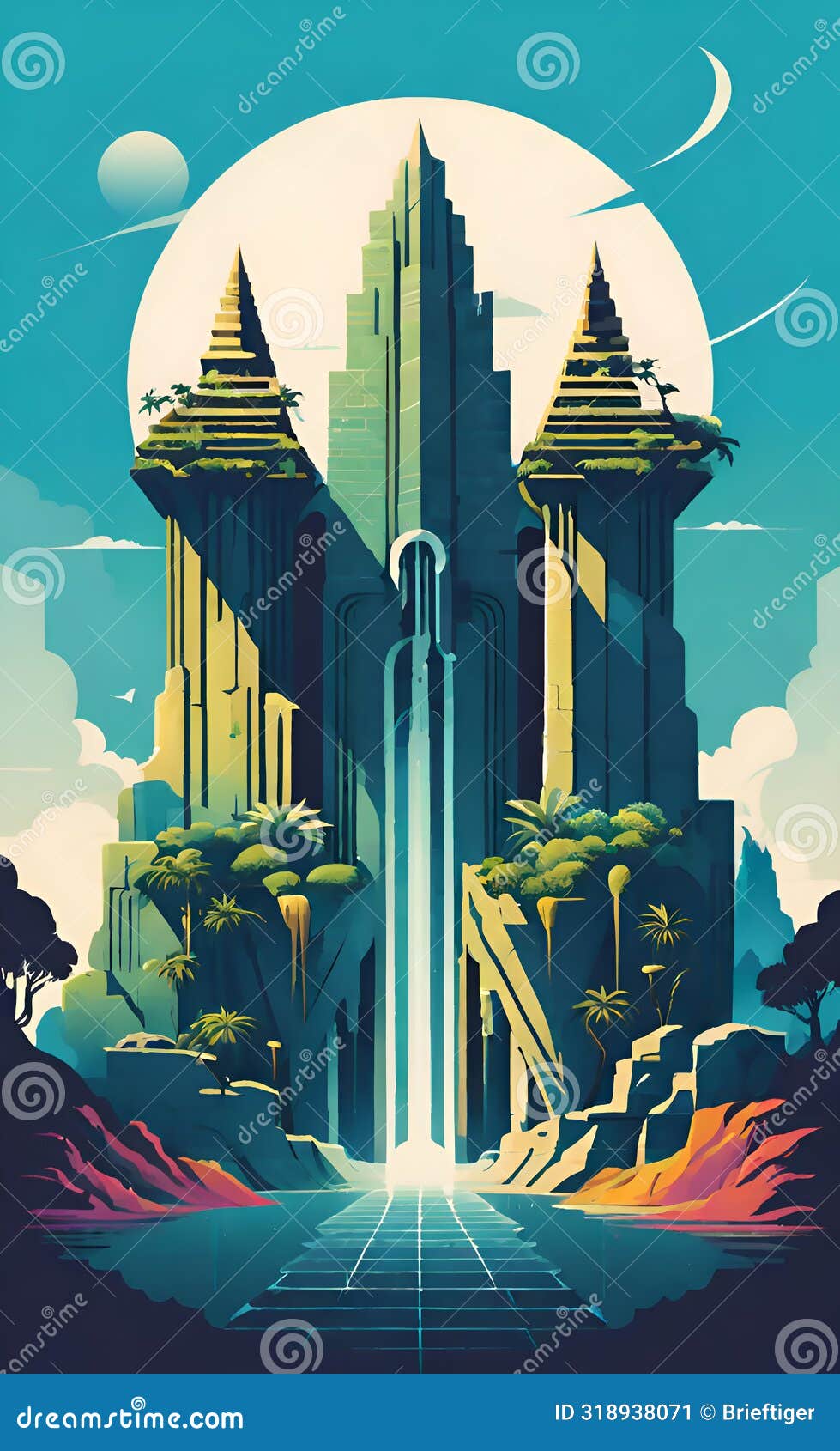 The Hanging Gardens Of Babylon Depiction Royalty-Free Stock Photo ... The Hanging Gardens Of Babylon Depiction Royalty-Free Stock Photo ...
