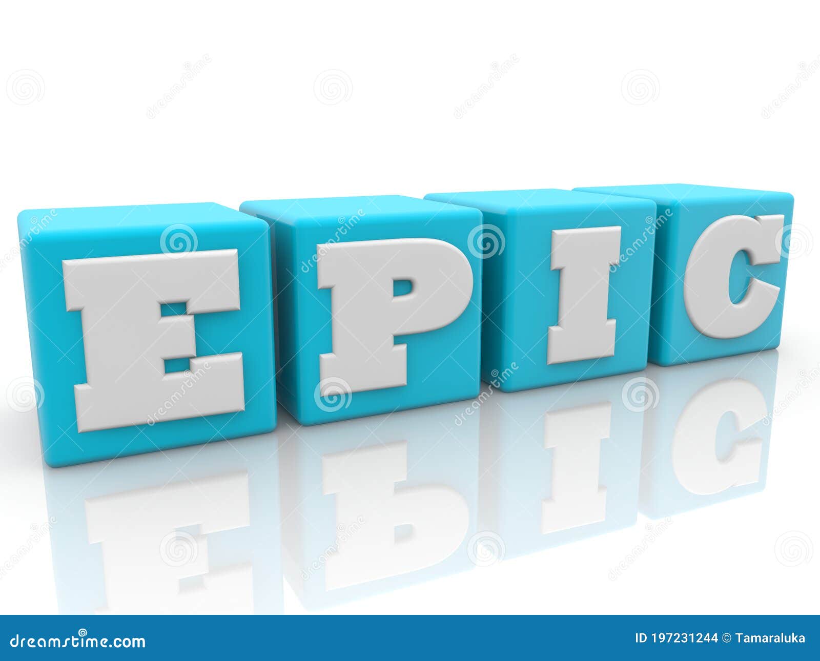 EPIC Concept on Colored Toy Blocks Stock Illustration - Illustration of ...