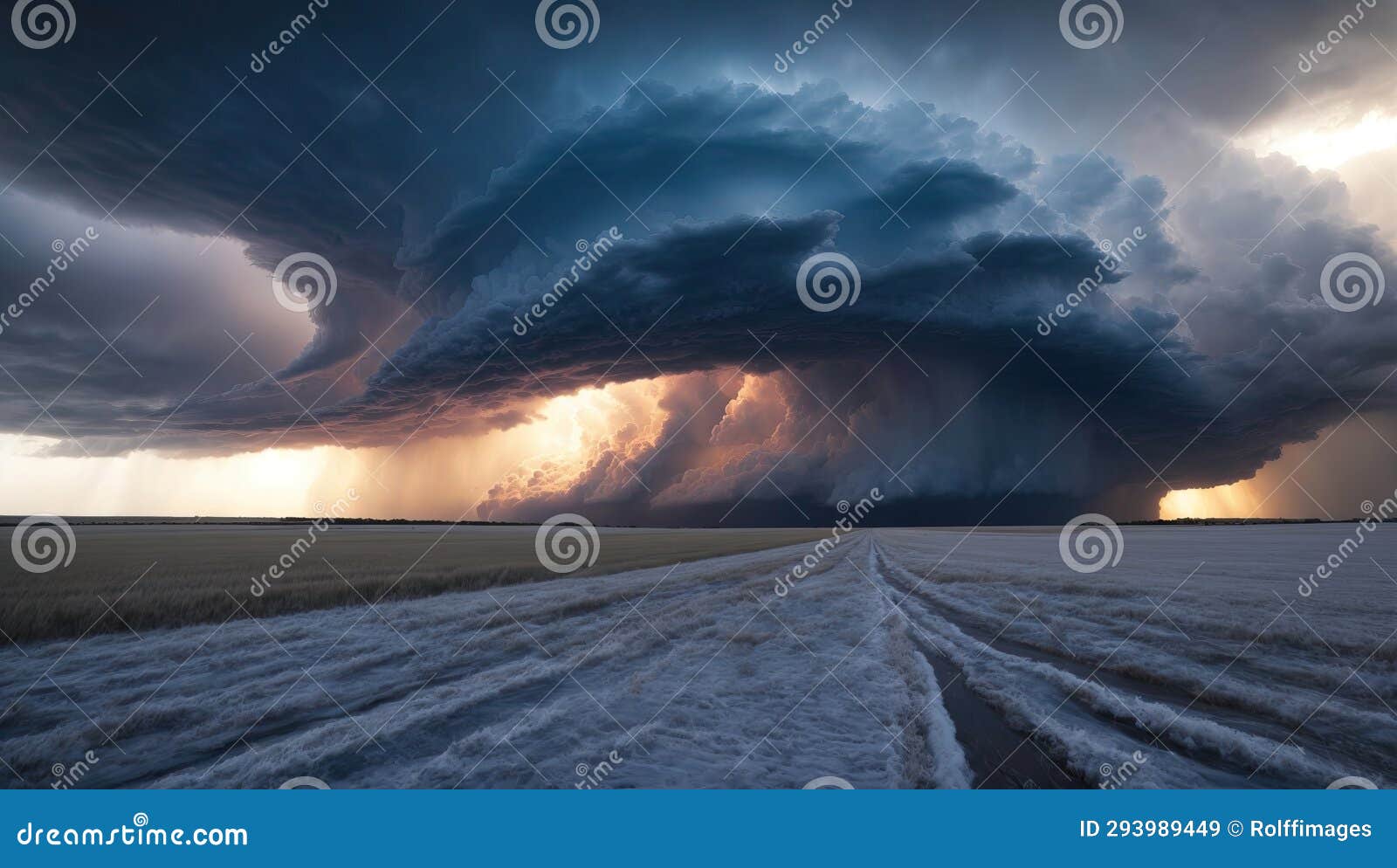 Epic Dramatic Storm Cell in the Midwestern Landscape Stock Illustration ...