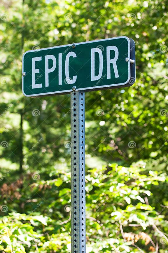 Epic Drive stock image. Image of epic, roadsign, address - 38262683