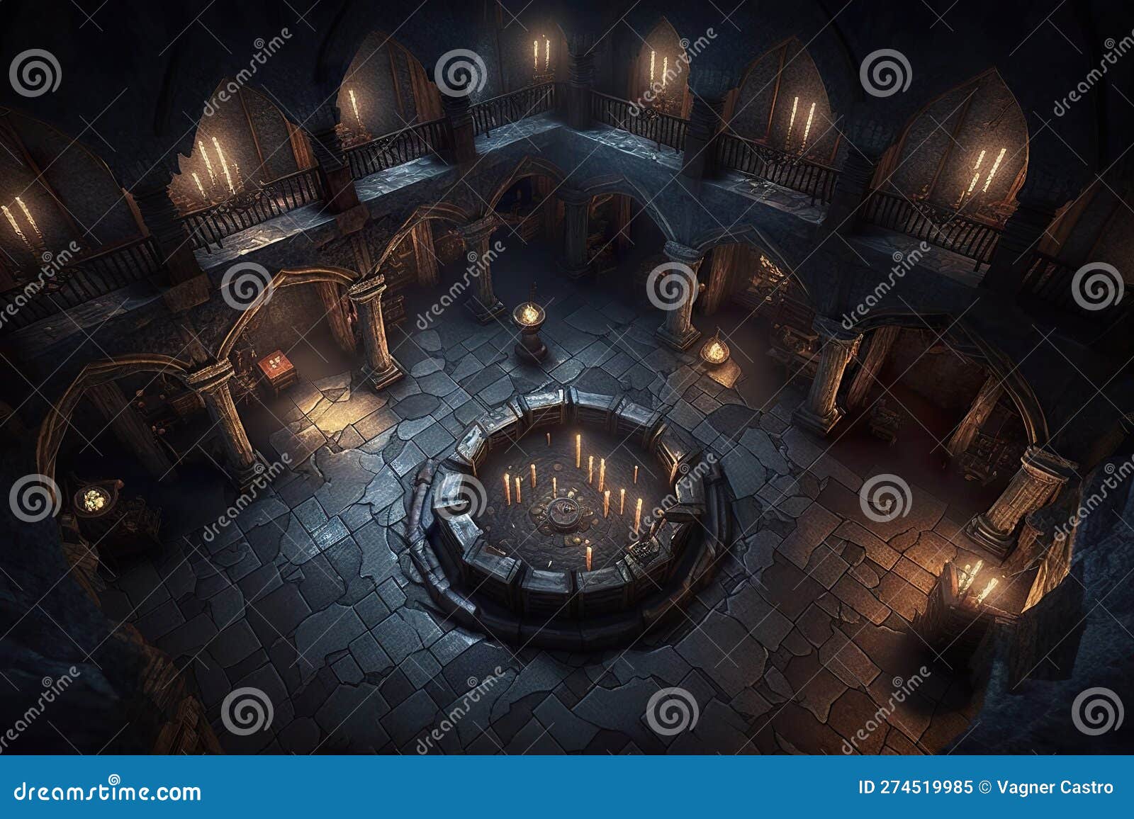 An Epic Dungeon Map Battle Map for Fantasy Game Stock Illustration ...