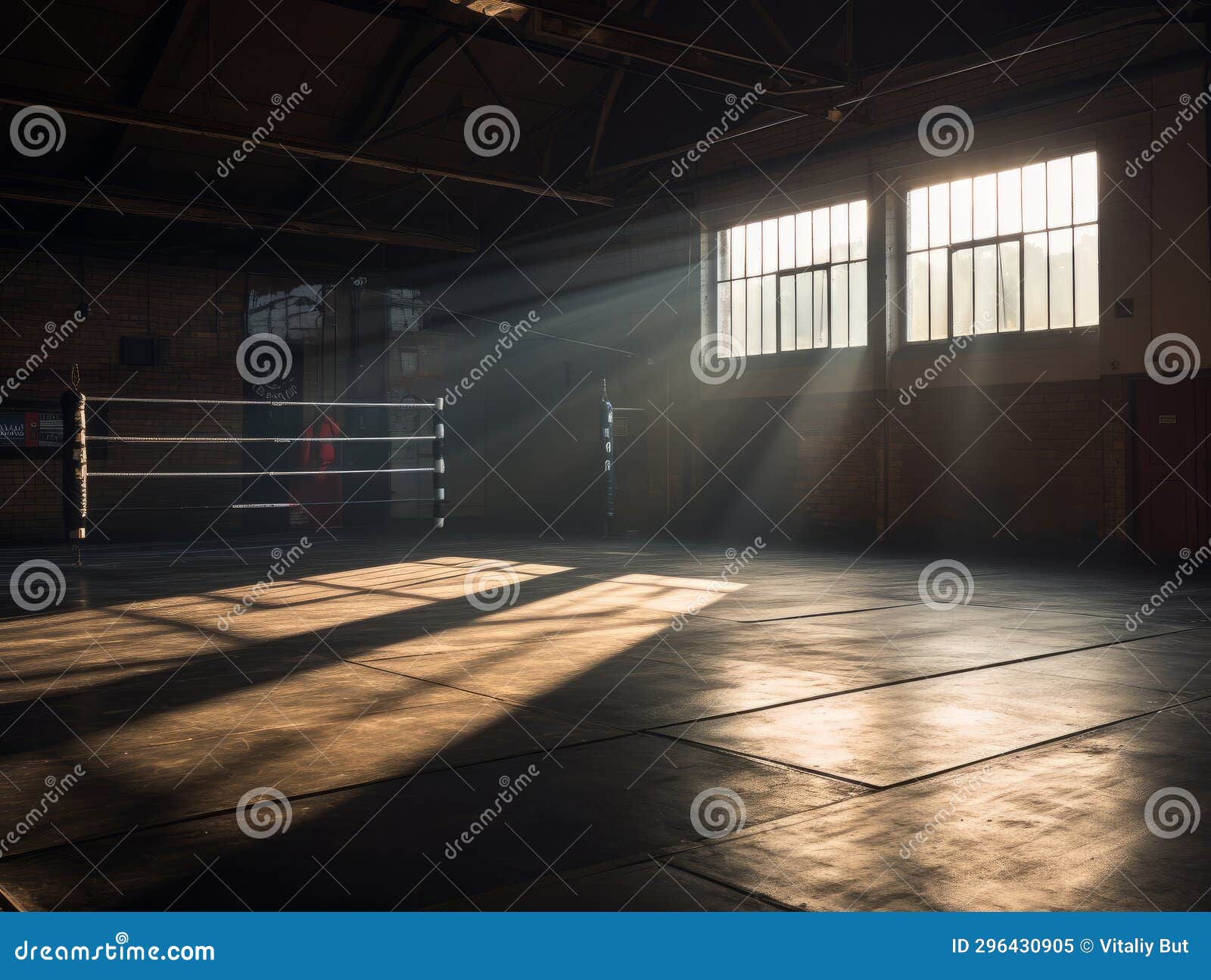 Epic Empty Boxing Ring Flooded with Sunlight AI Stock Image - Image of ...