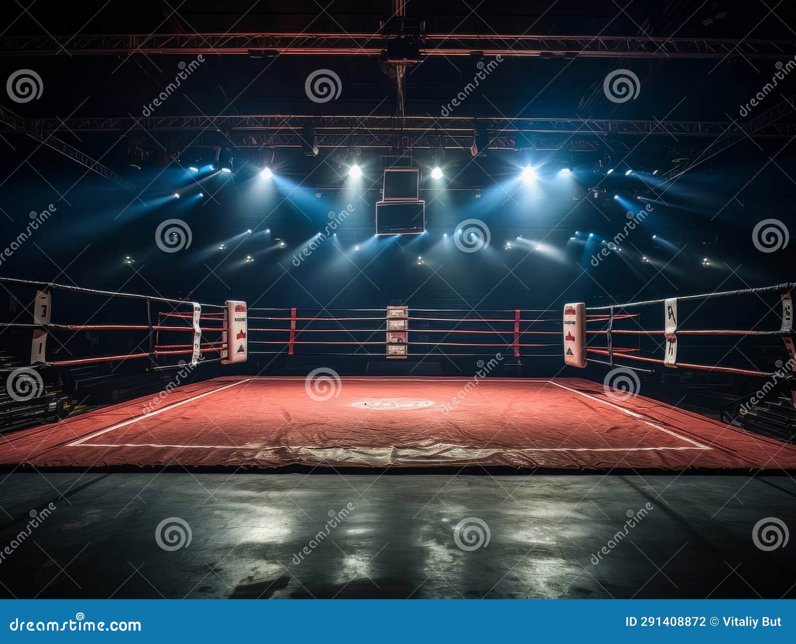 Epic Empty Boxing Ring in the Spotlight on the Fight Night AI Stock ...