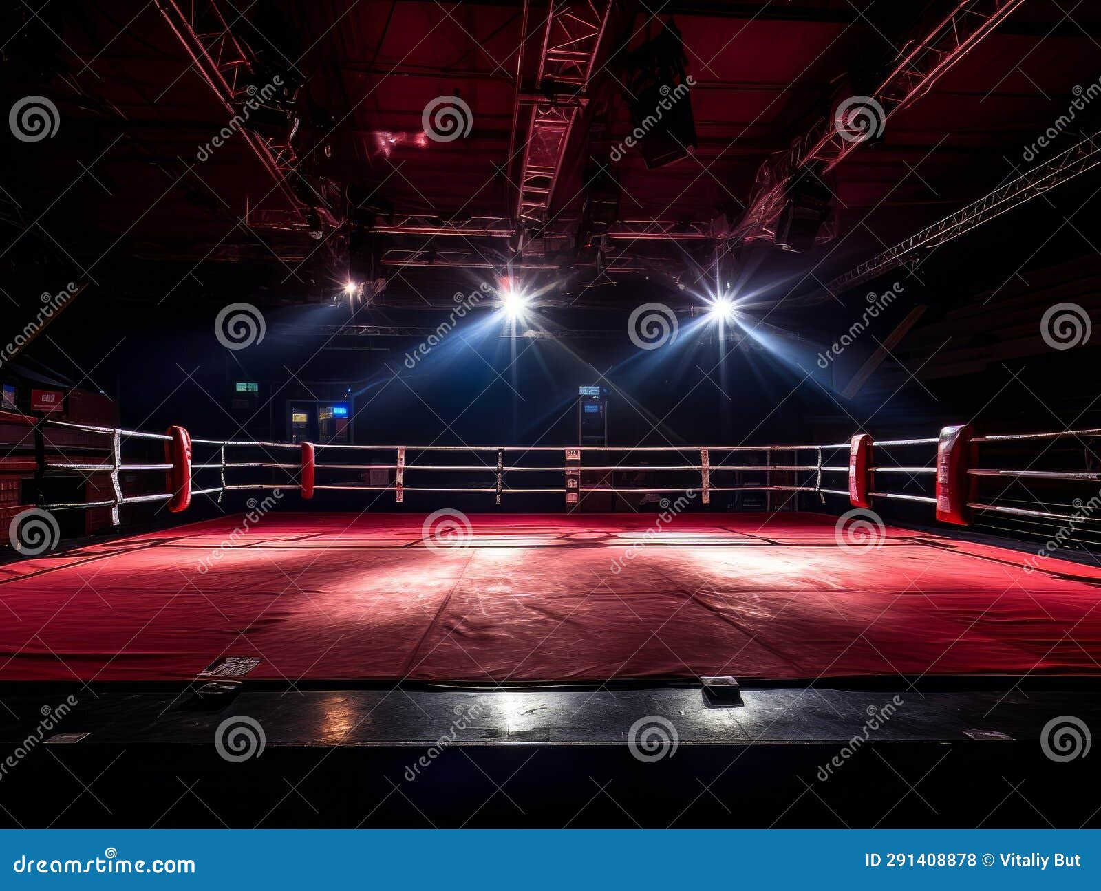Epic Empty Boxing Ring in the Spotlight on the Fight Night AI Stock ...