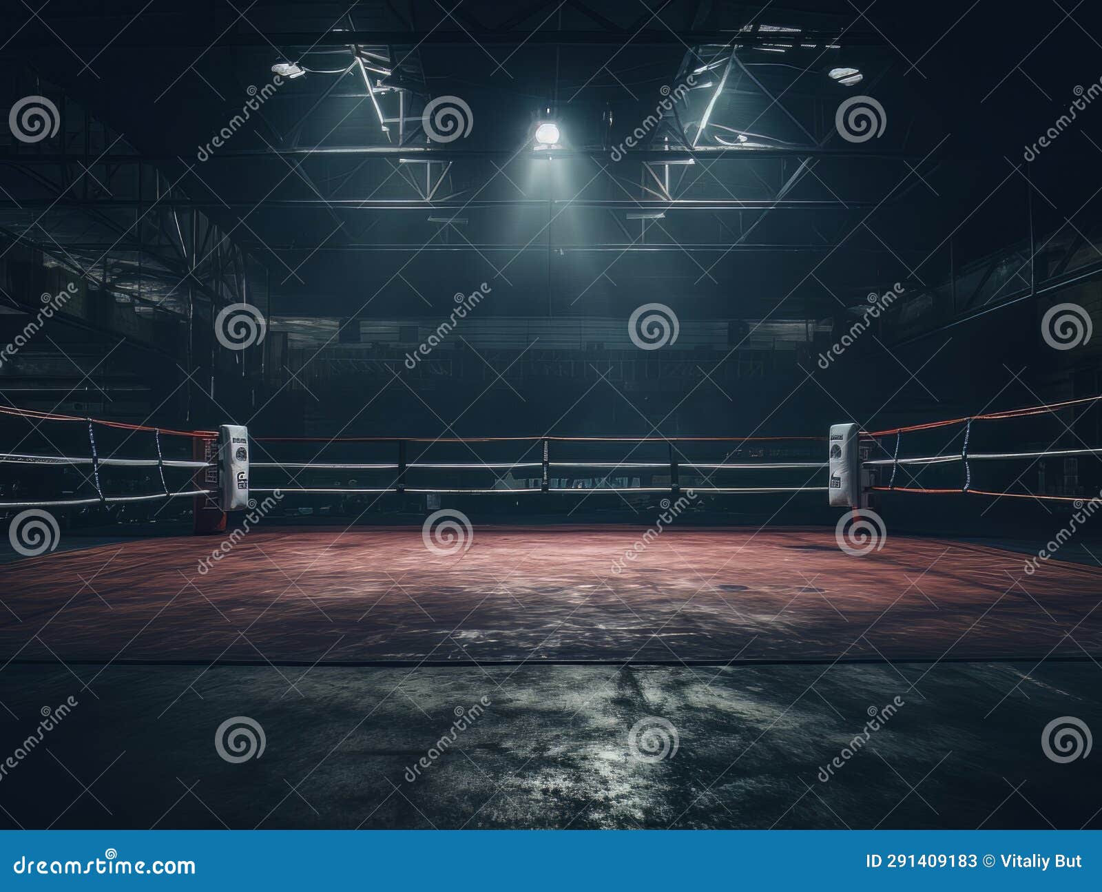 Epic Empty Boxing Ring in the Spotlight on the Fight Night AI Stock ...