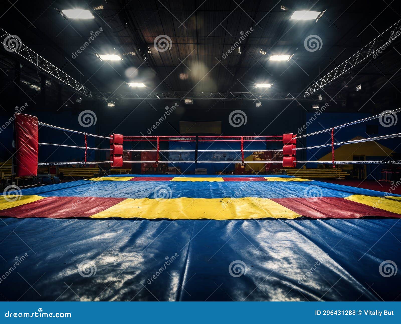 Epic Empty Boxing Ring in the Spotlight on the Fight Night AI Stock ...