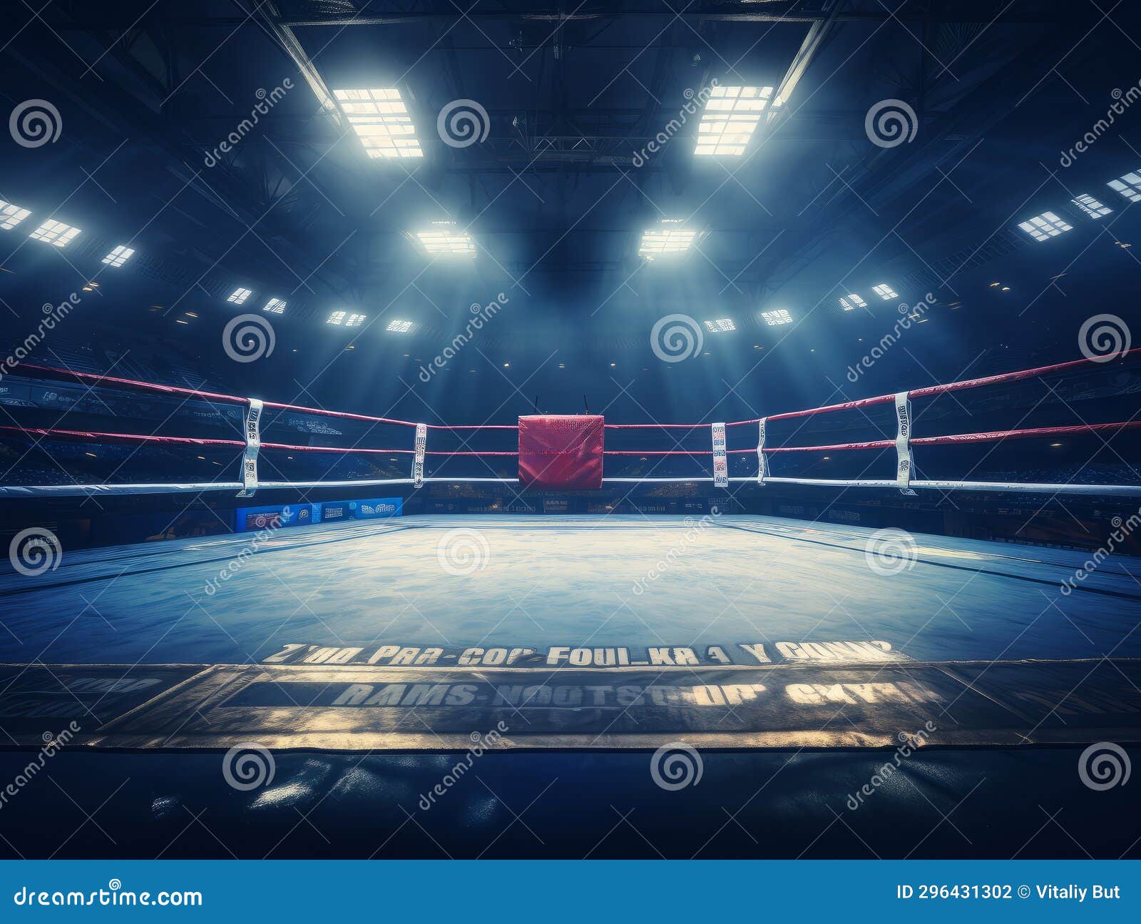 Epic Empty Boxing Ring in the Spotlight on the Fight Night AI Stock ...