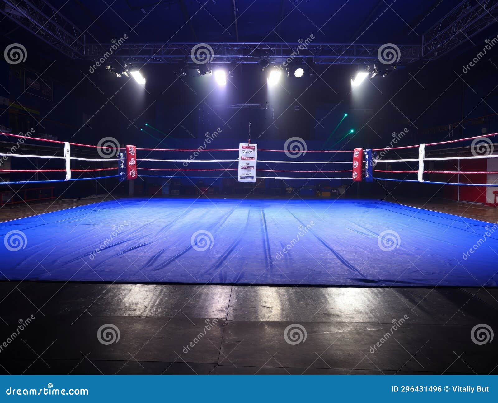 Epic Empty Boxing Ring in the Spotlight on the Fight Night AI Stock ...
