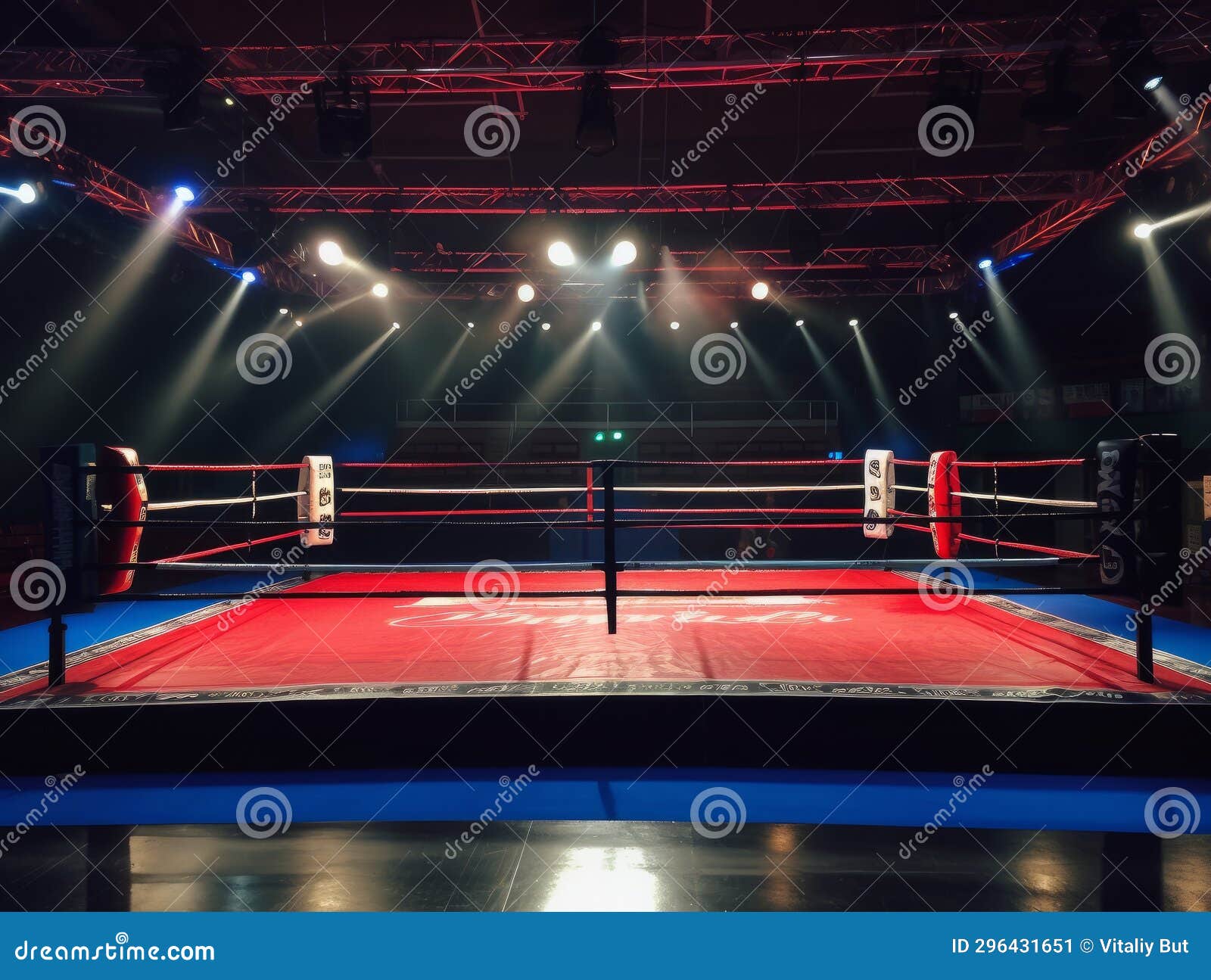 Epic Empty Boxing Ring in the Spotlight on the Fight Night AI Stock ...