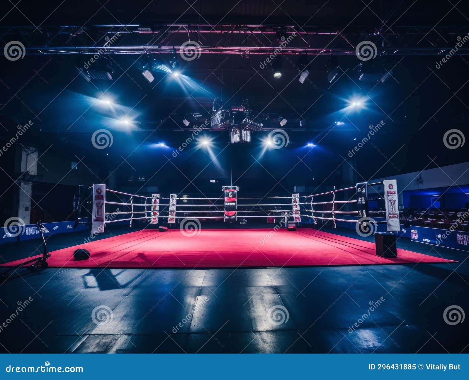 Epic Empty Boxing Ring in the Spotlight on the Fight Night AI Stock ...
