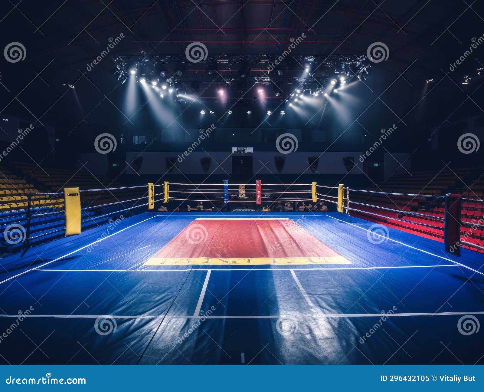 Epic Empty Boxing Ring in the Spotlight on the Fight Night AI Stock ...