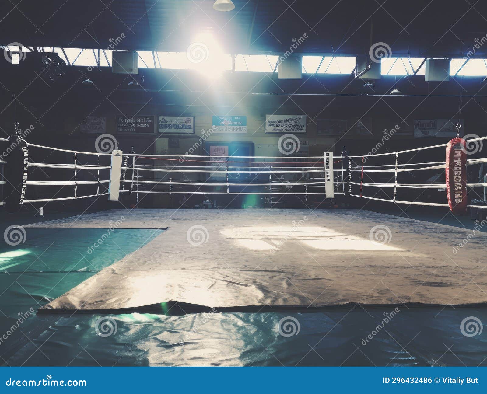 Epic Empty Boxing Ring in the Spotlight on the Fight Night AI Stock ...