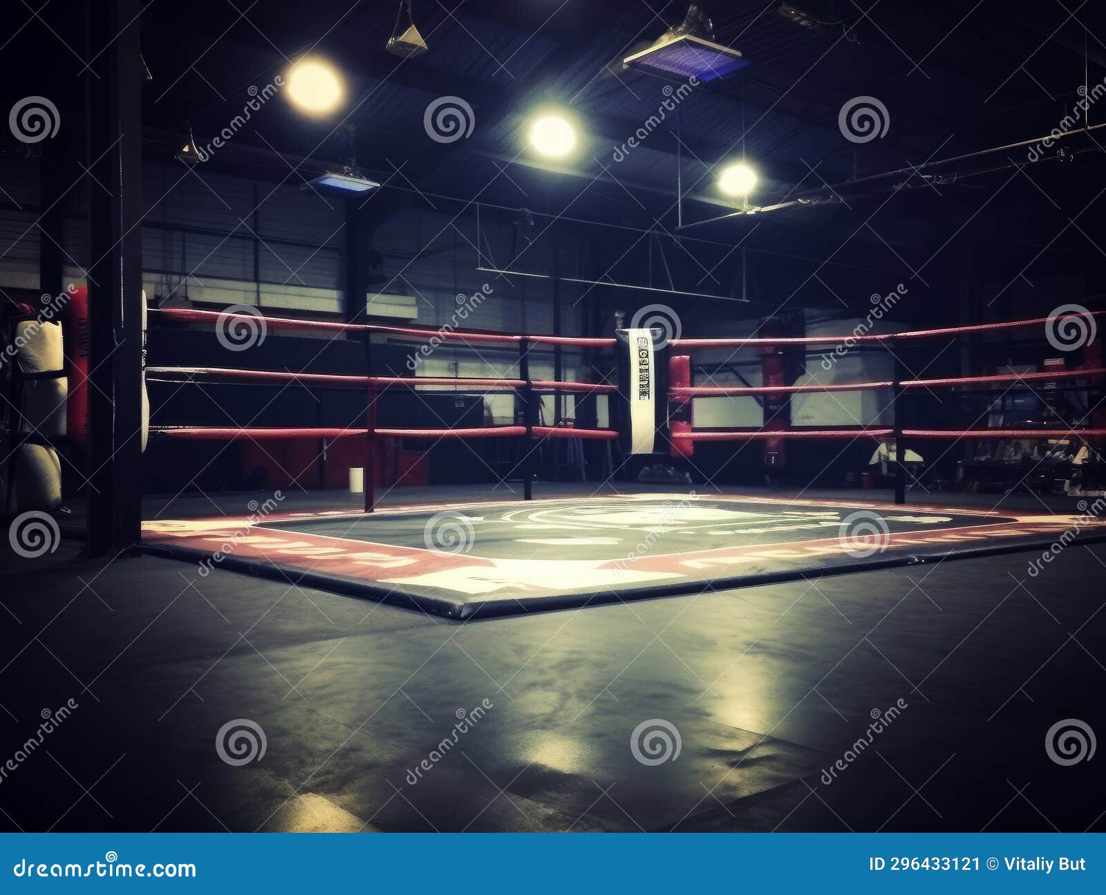 Epic Empty Ring for Fights without Rules and MMA in the Spotlight on ...