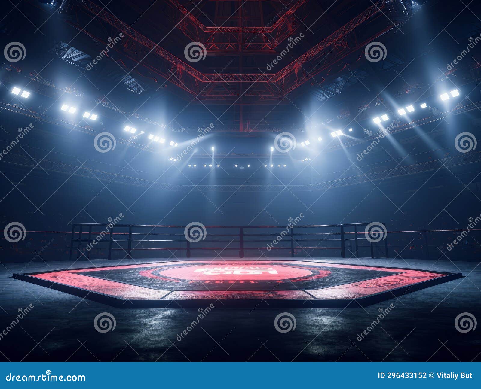 Epic Empty Ring for Fights without Rules and MMA in the Spotlight on ...