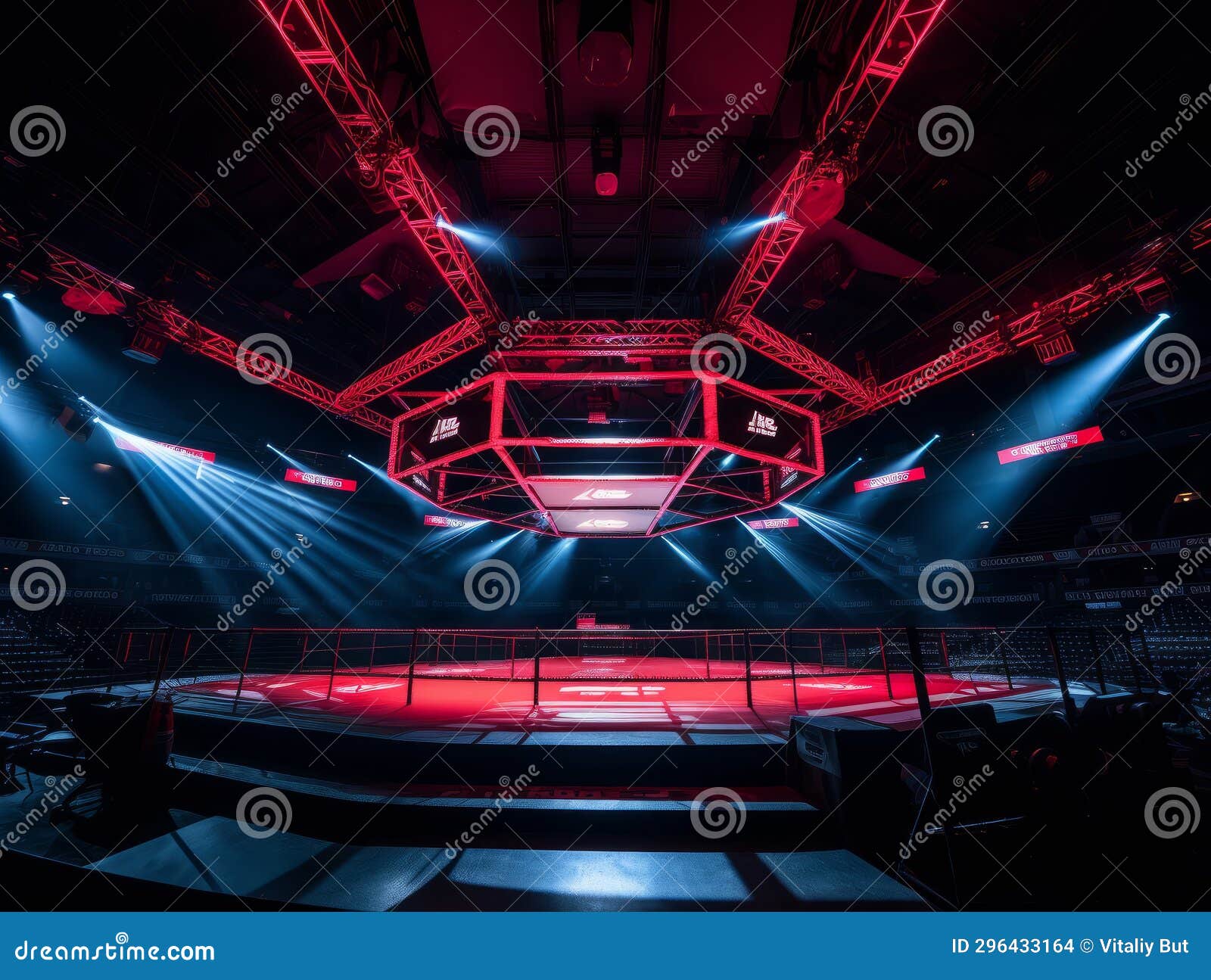 Epic Empty Ring for Fights without Rules and MMA in the Spotlight on ...
