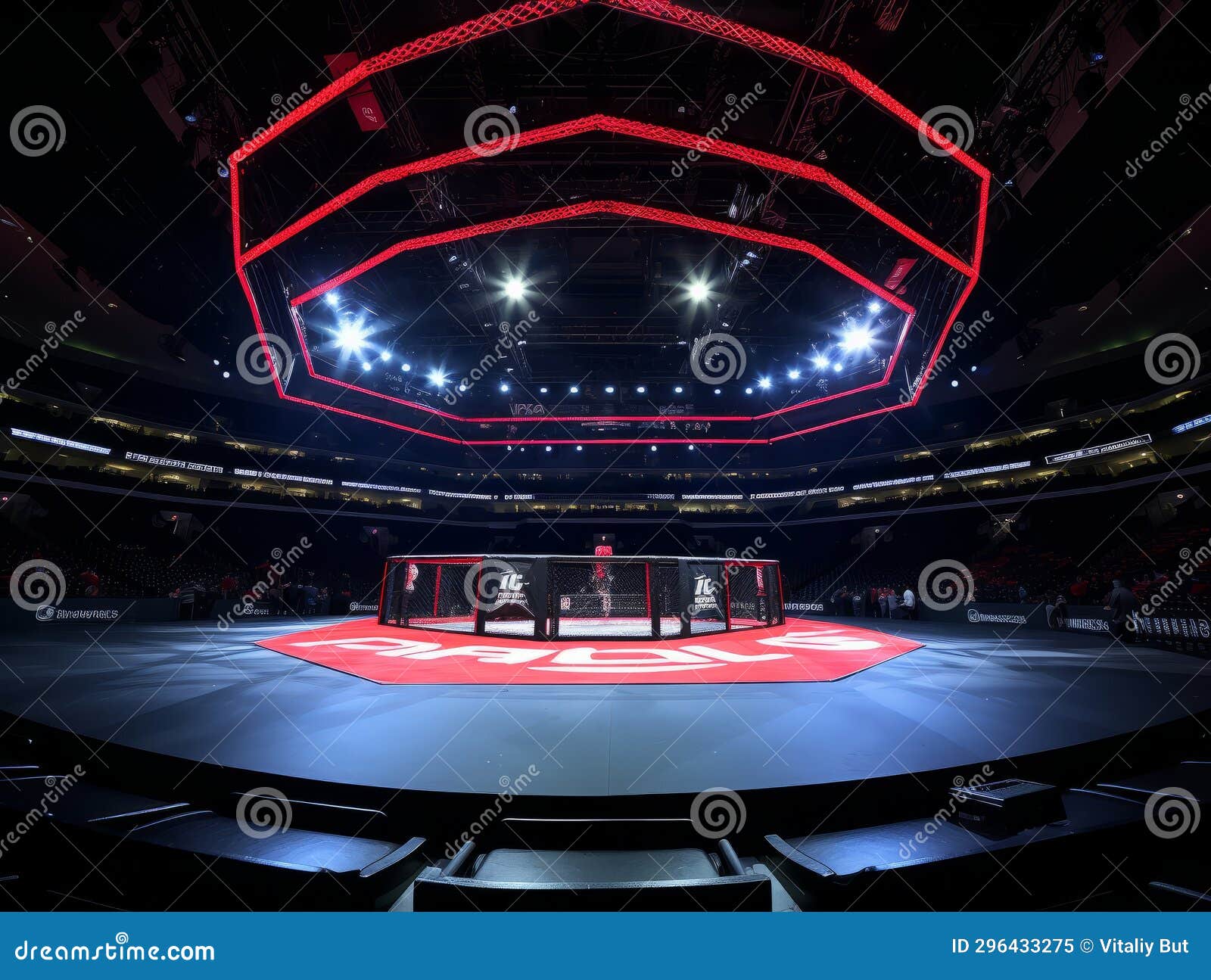 Epic Empty Ring for Fights without Rules and MMA in the Spotlight on ...