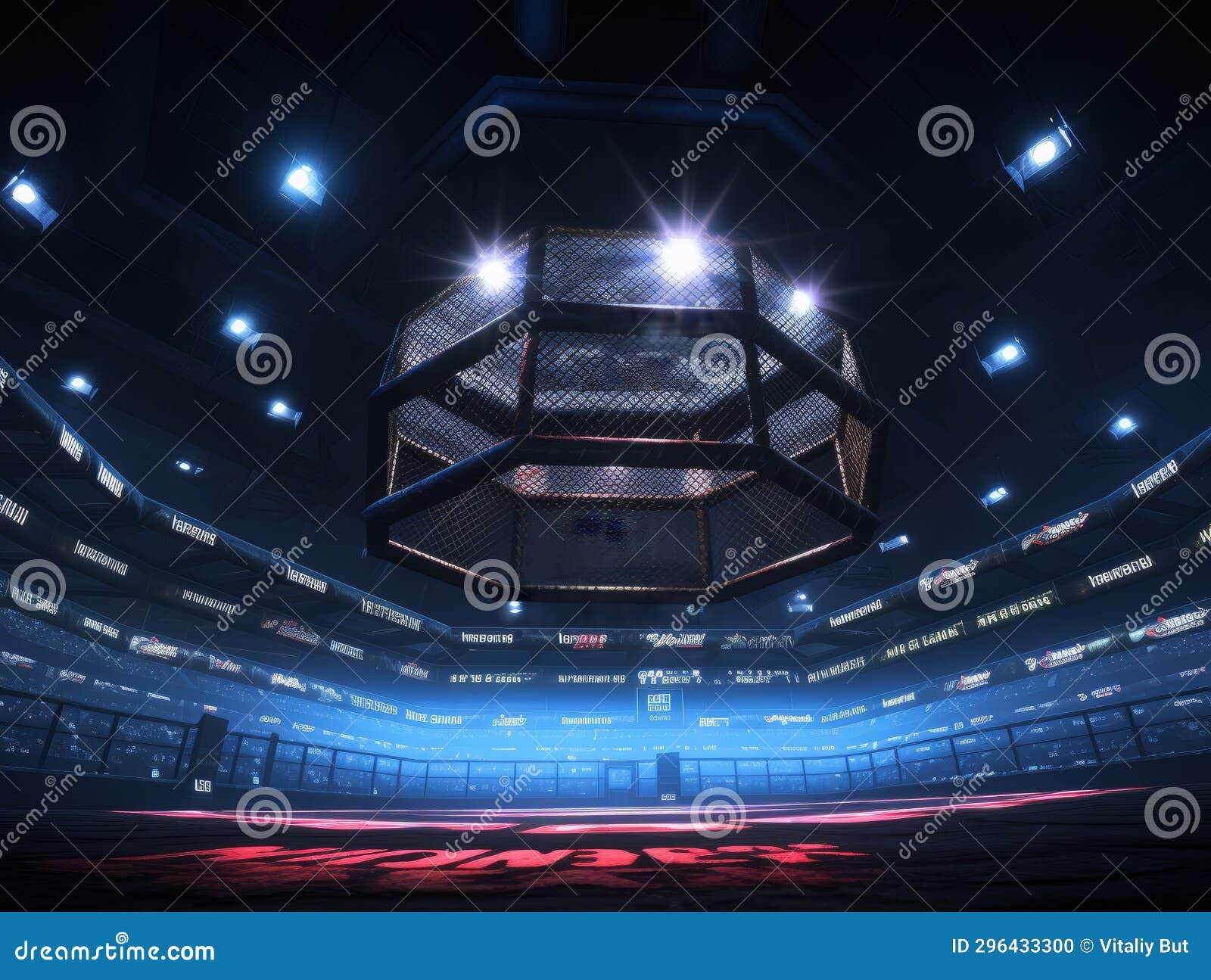 Epic Empty Ring for Fights without Rules and MMA in the Spotlight on ...