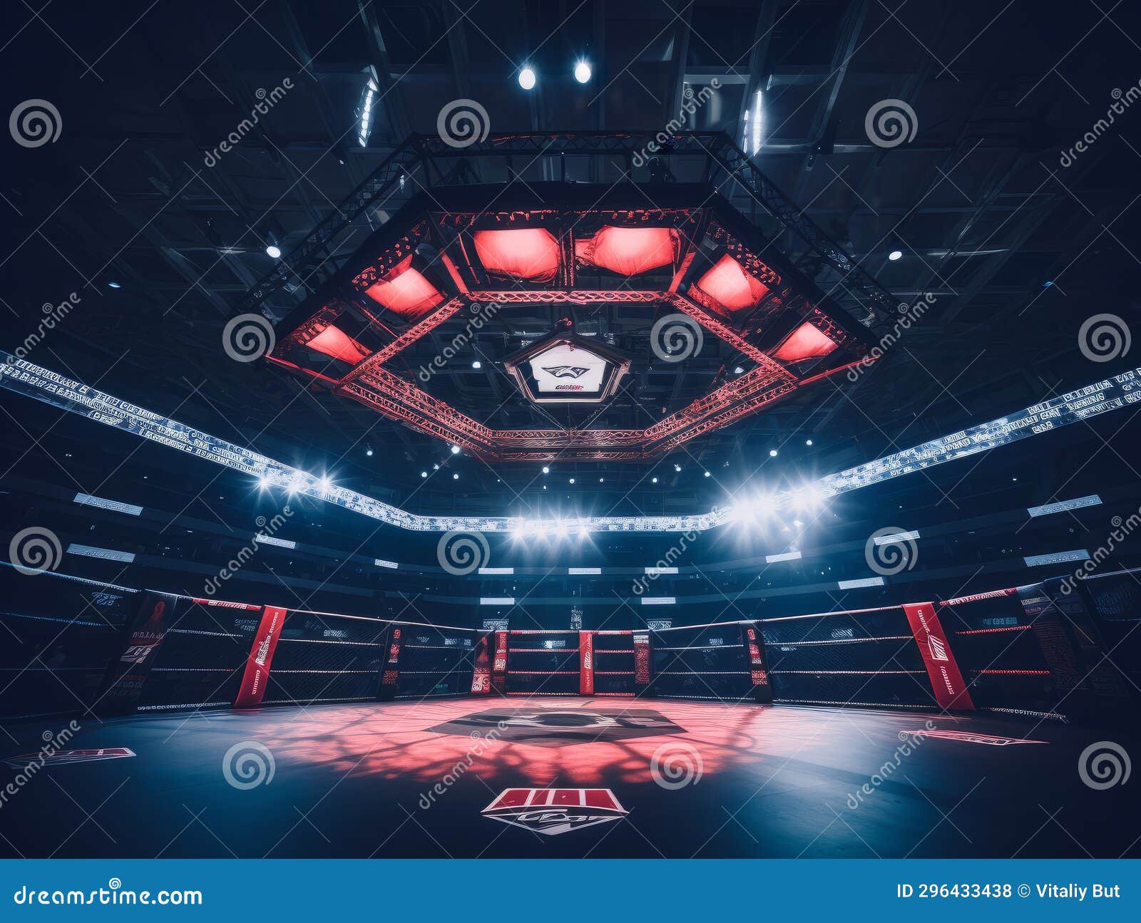 Epic Empty Ring for Fights without Rules and MMA in the Spotlight on ...