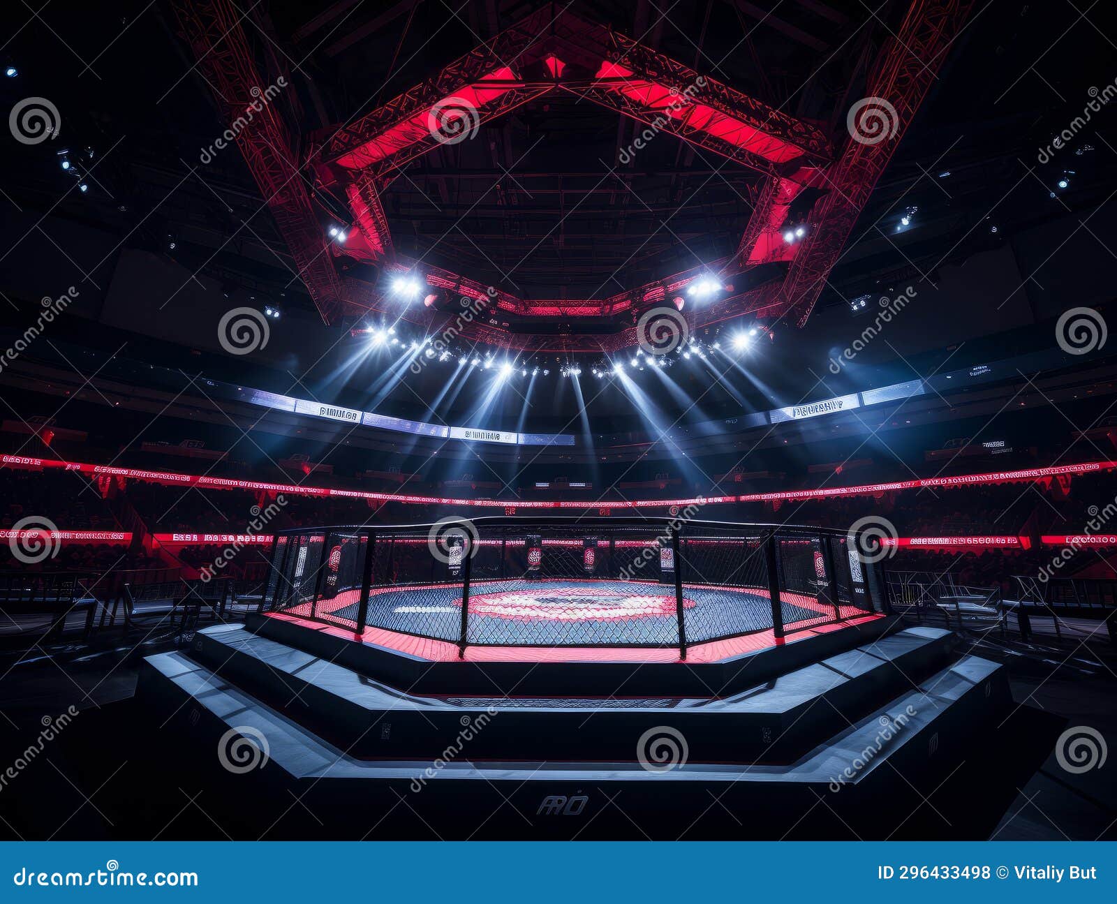 Epic Empty Ring for Fights without Rules and MMA in the Spotlight on ...