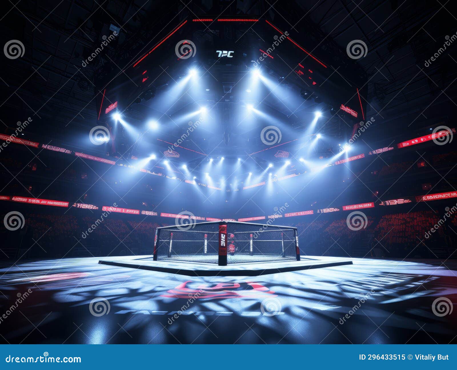 Epic Empty Ring for Fights without Rules and MMA in the Spotlight on ...