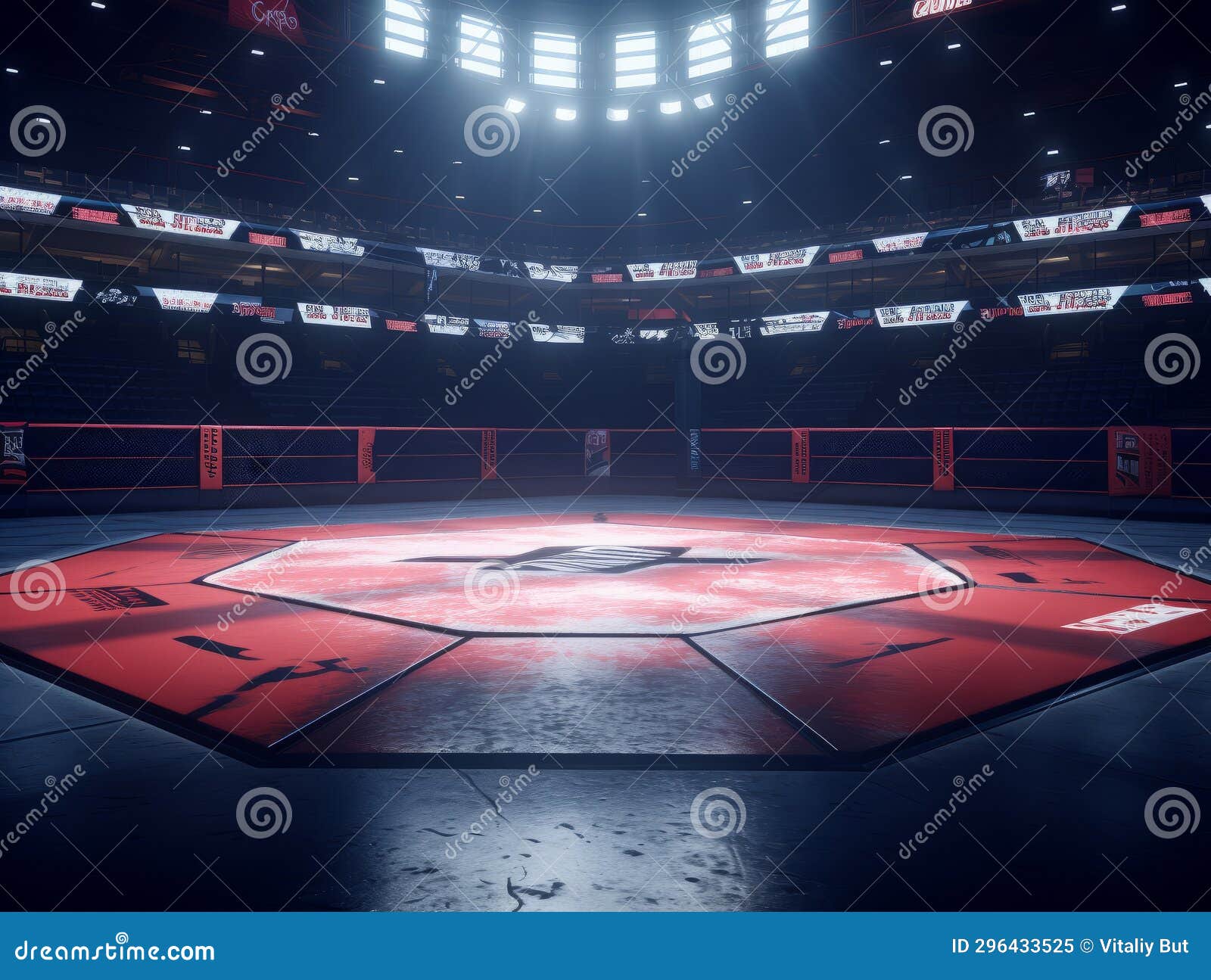 Epic Empty Ring for Fights without Rules and MMA in the Spotlight on ...