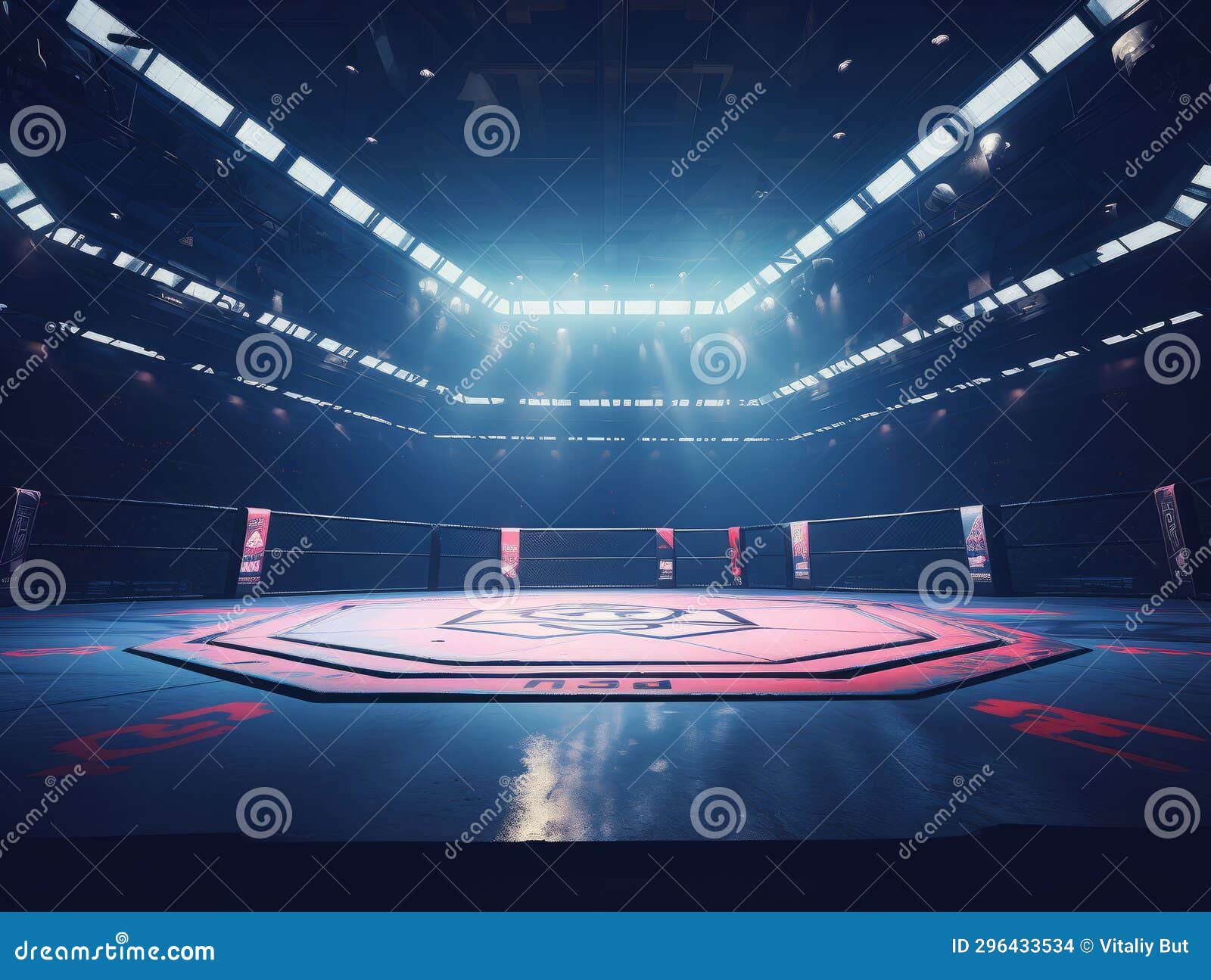Epic Empty Ring for Fights without Rules and MMA in the Spotlight on ...