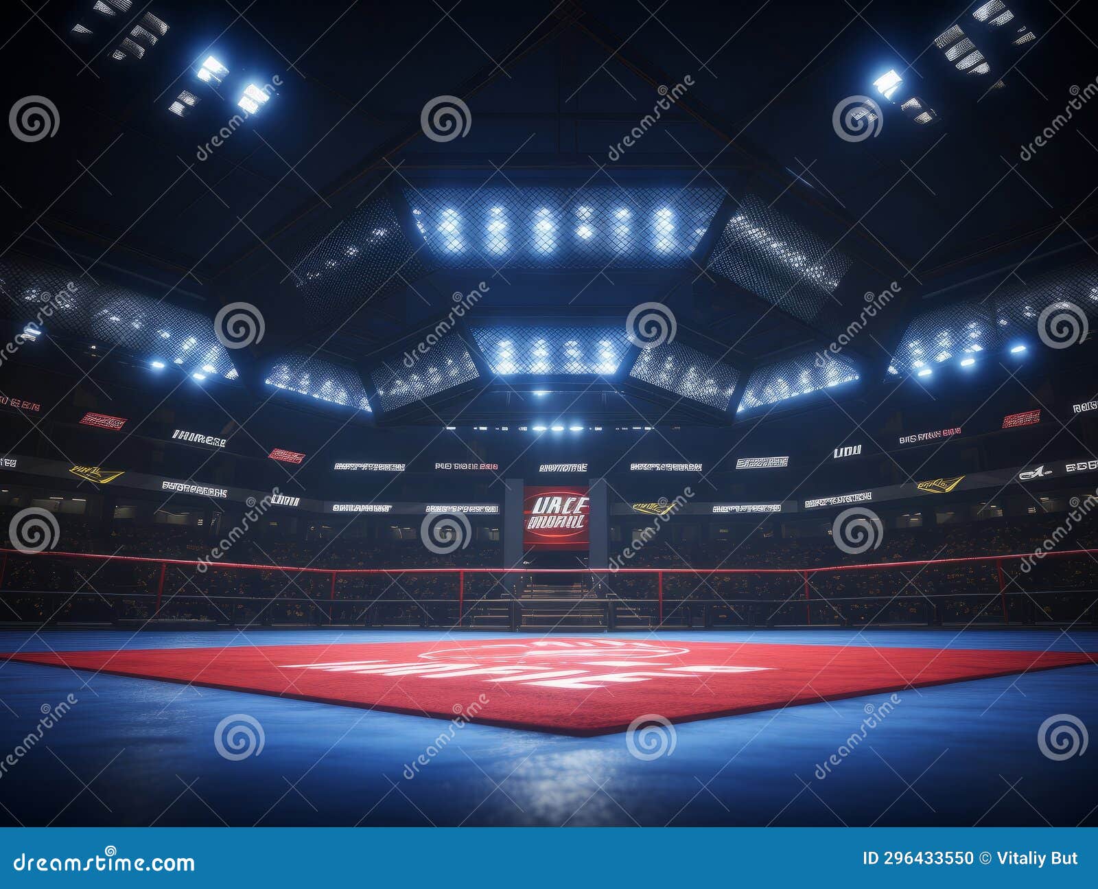 Epic Empty Ring for Fights without Rules and MMA in the Spotlight on ...