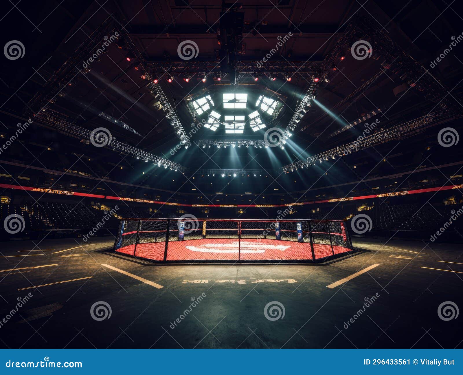 Epic Empty Ring for Fights without Rules and MMA in the Spotlight on ...