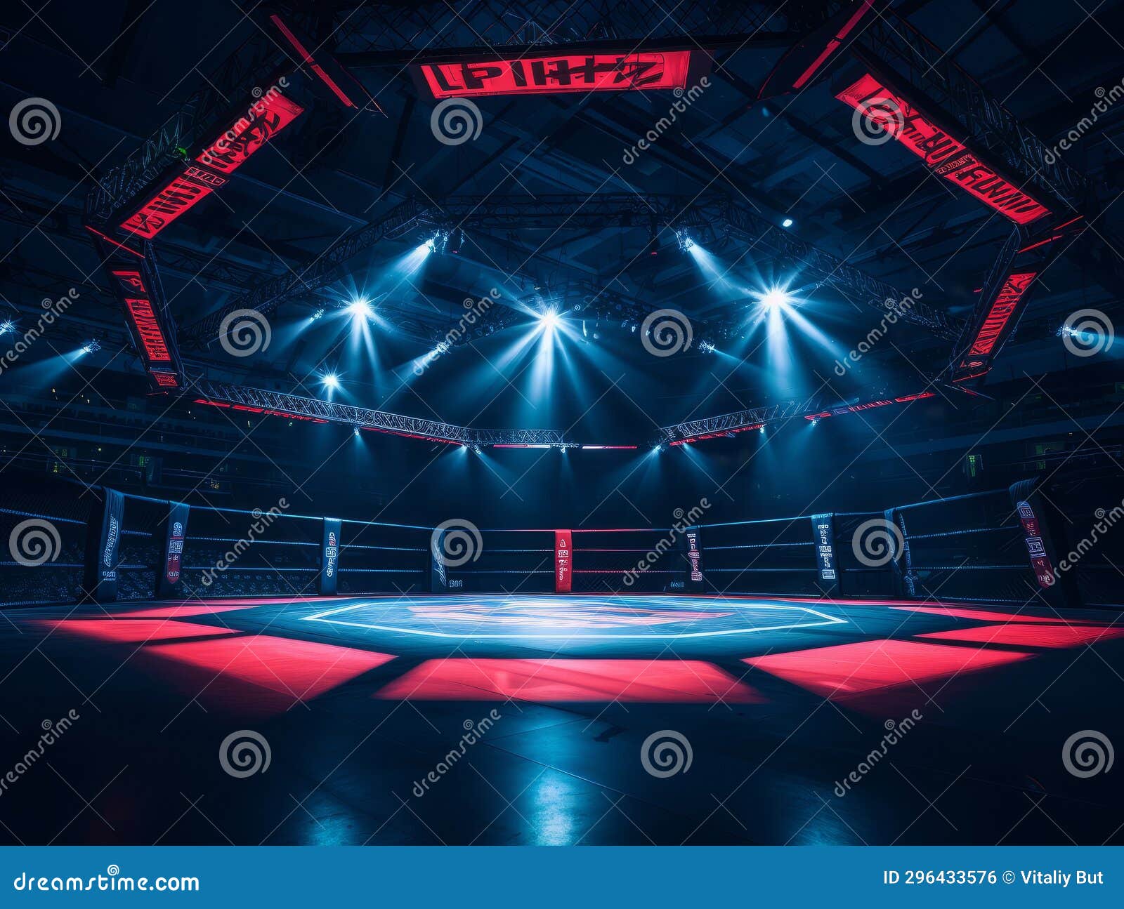 Epic Empty Ring for Fights without Rules and MMA in the Spotlight on ...