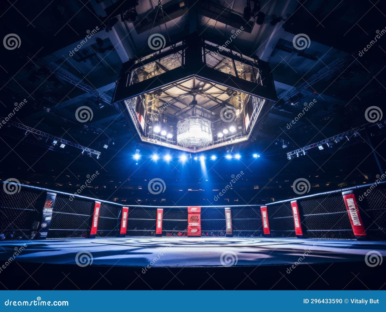 Epic Empty Ring for Fights without Rules and MMA in the Spotlight on ...
