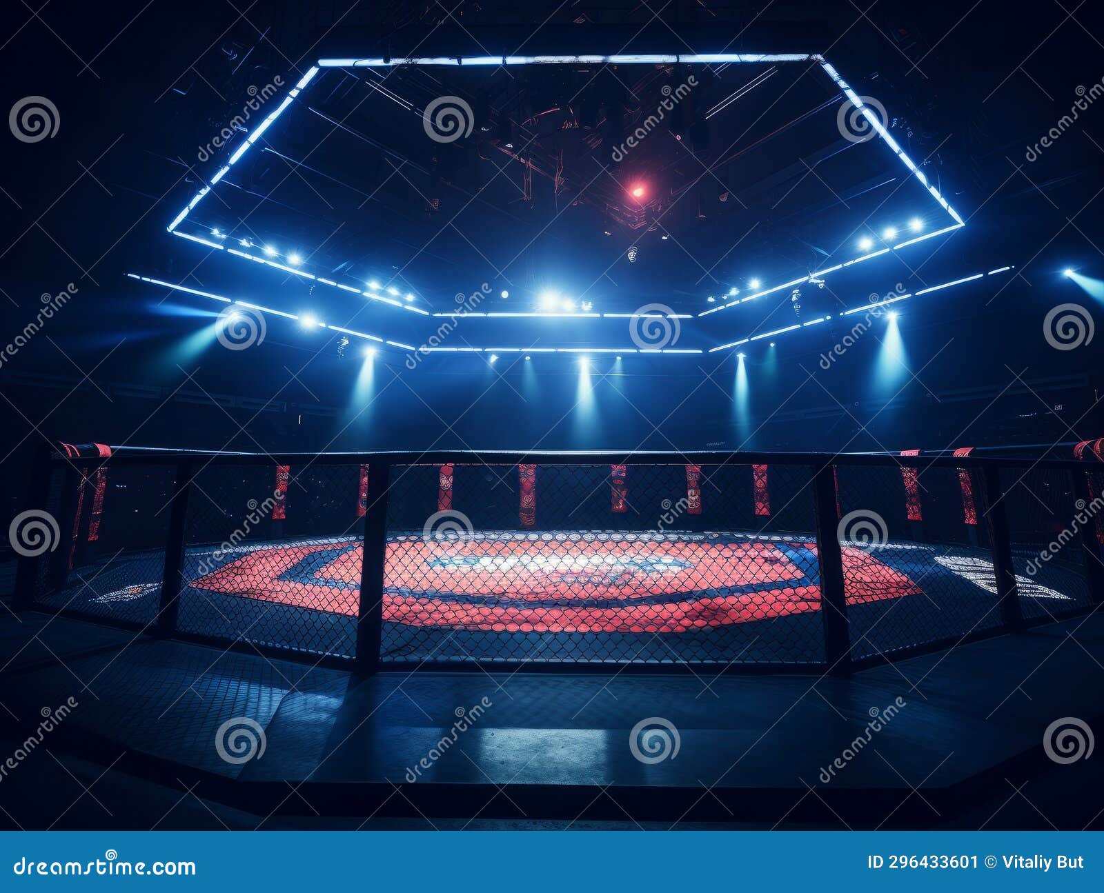 Epic Empty Ring for Fights without Rules and MMA in the Spotlight on ...