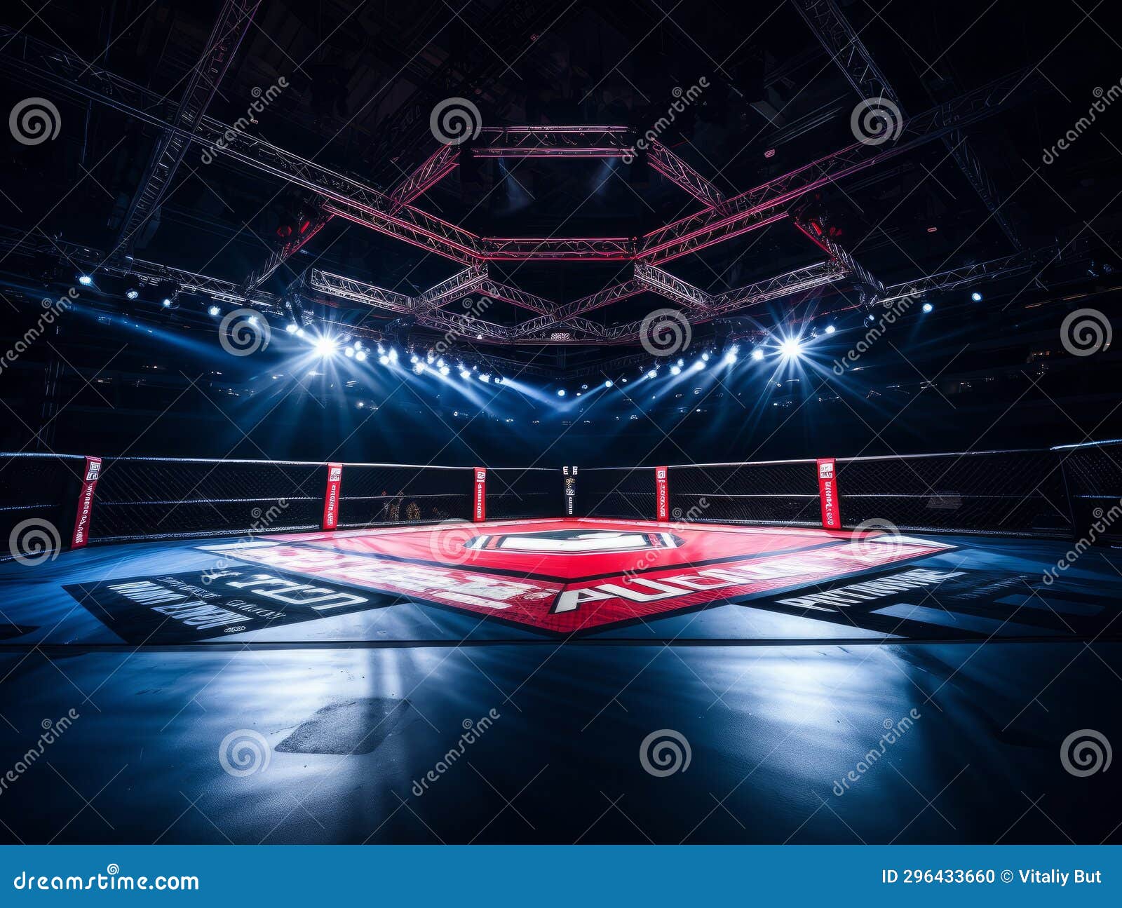 Epic Empty Ring for Fights without Rules and MMA in the Spotlight on ...