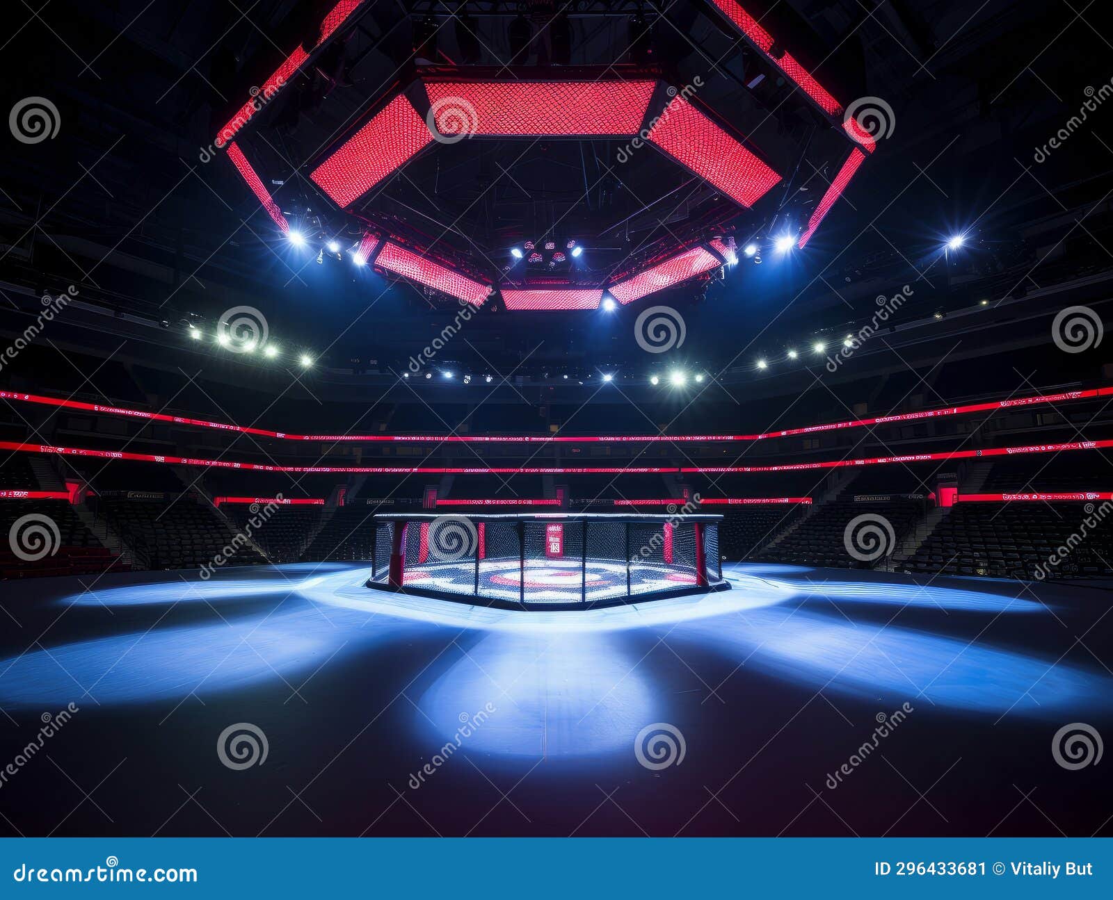 Epic Empty Ring for Fights without Rules and MMA in the Spotlight on ...