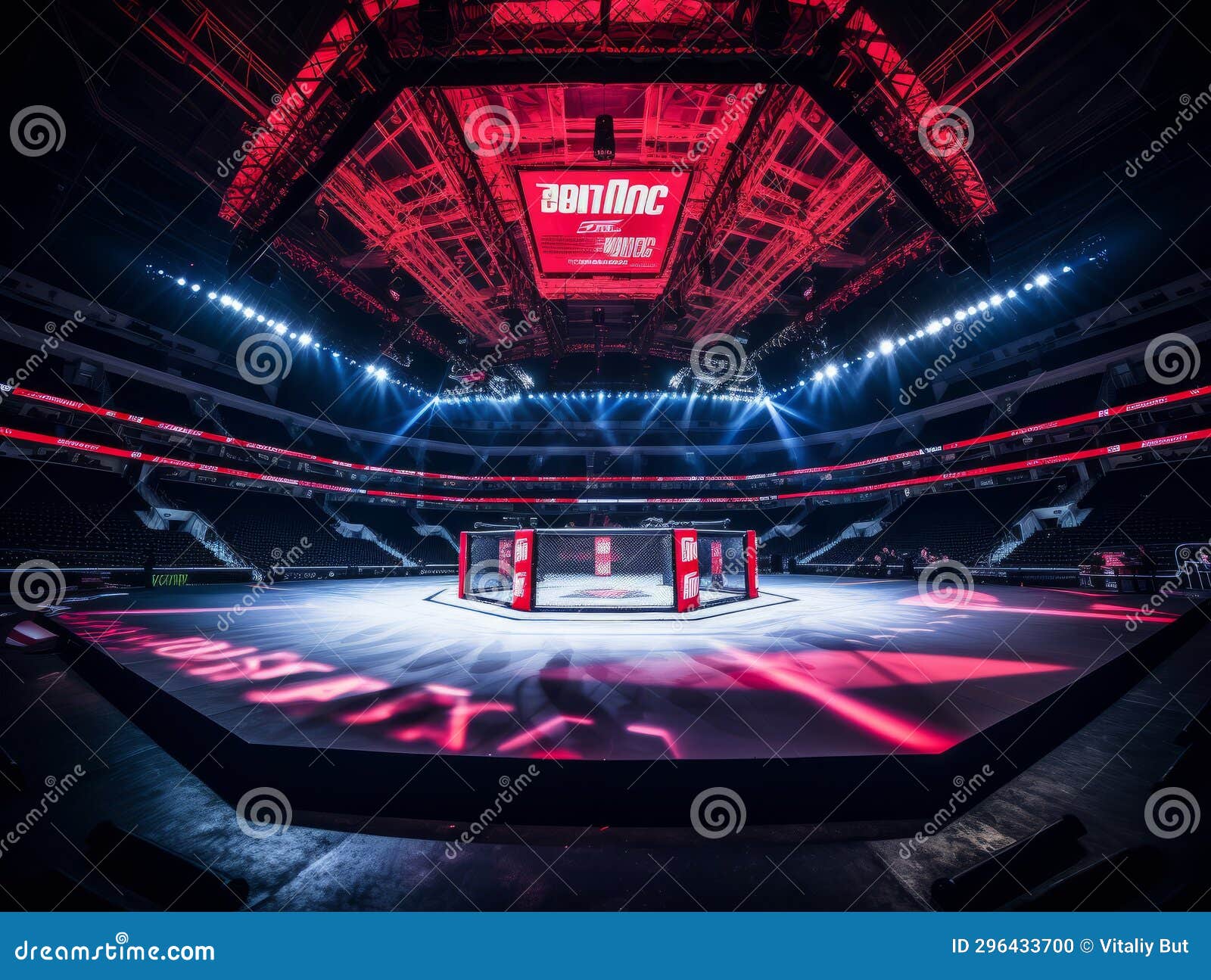 Epic Empty Ring for Fights without Rules and MMA in the Spotlight on ...