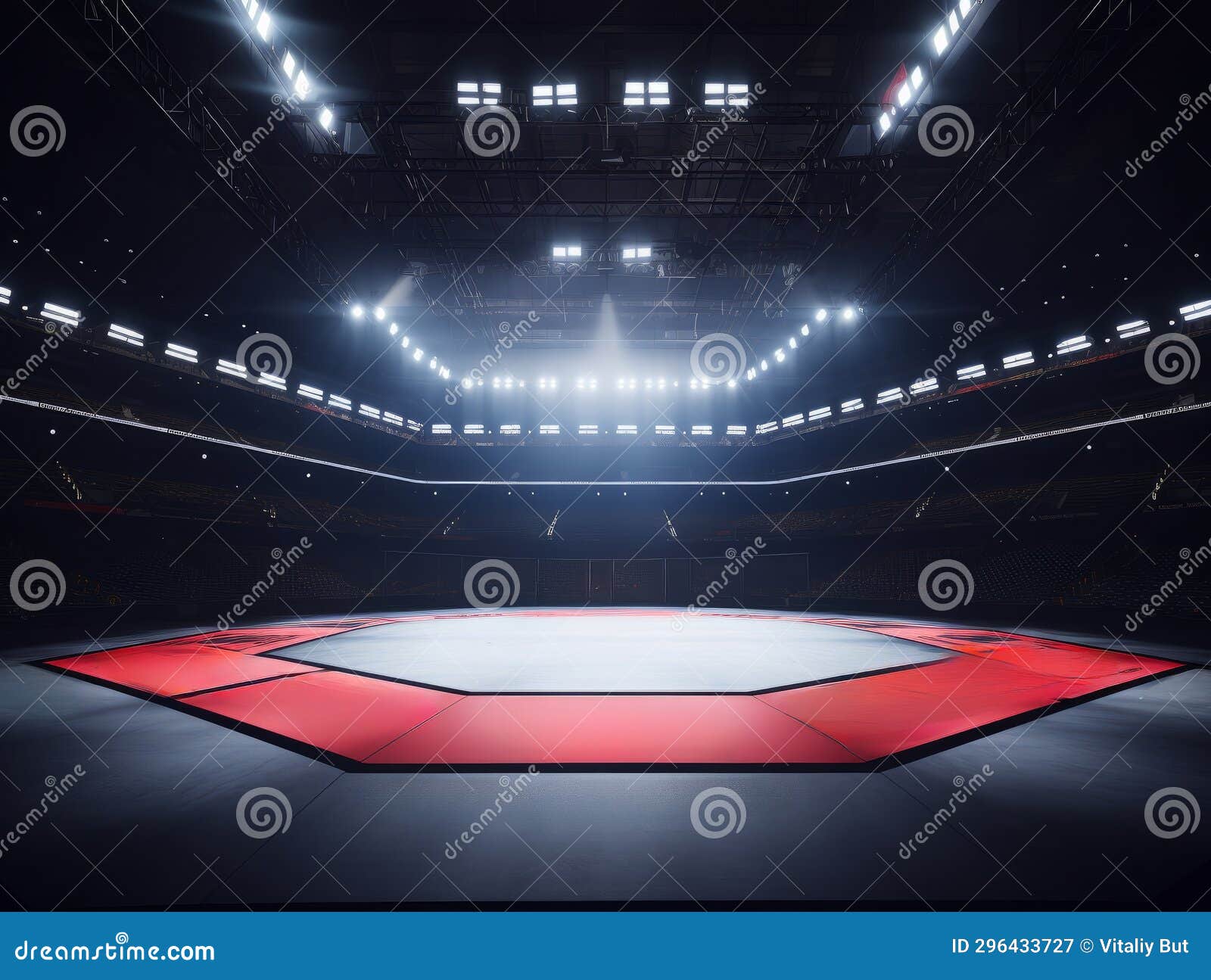 Epic Empty Ring for Fights without Rules and MMA in the Spotlight on ...