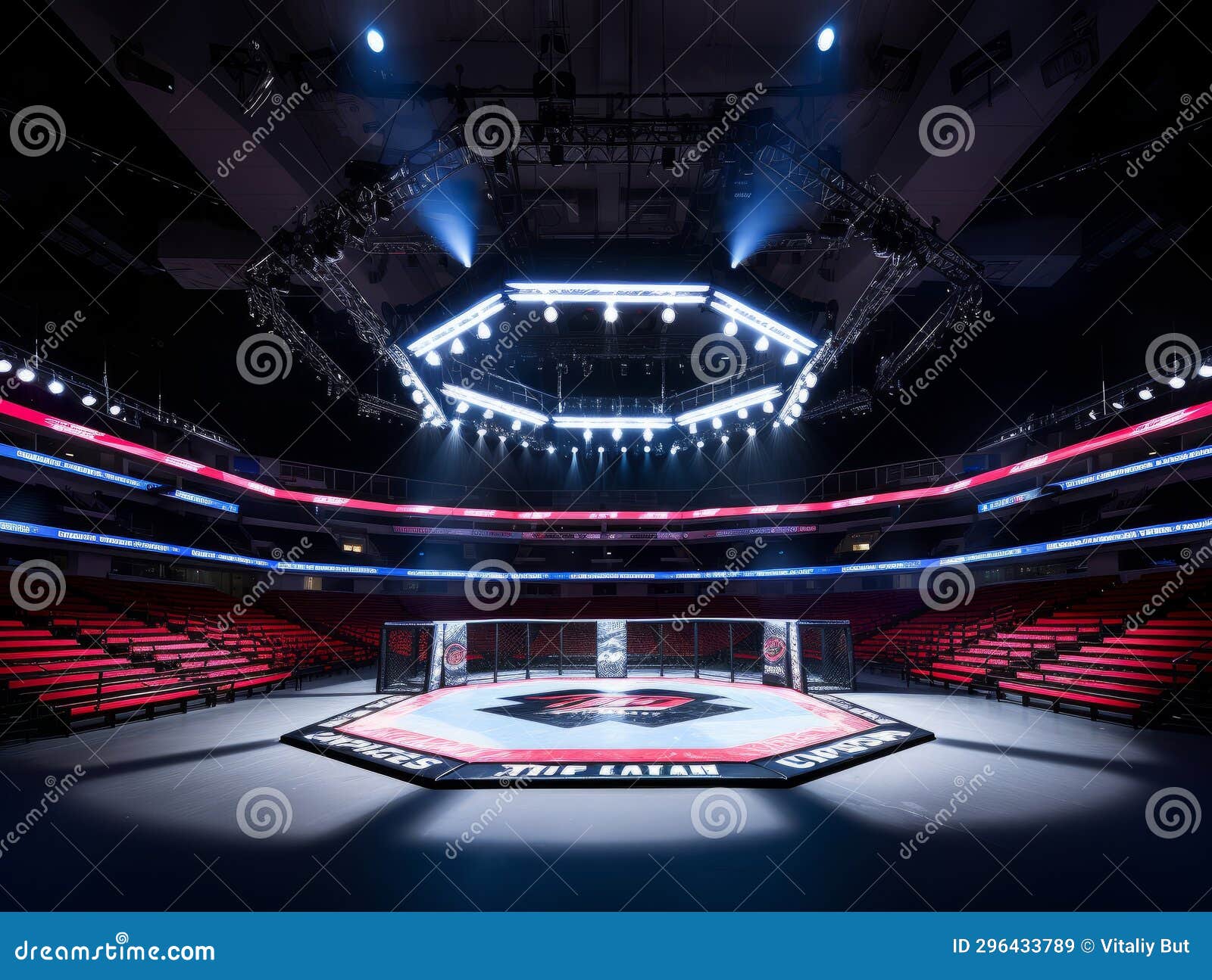 Epic Empty Ring for Fights without Rules and MMA in the Spotlight on ...