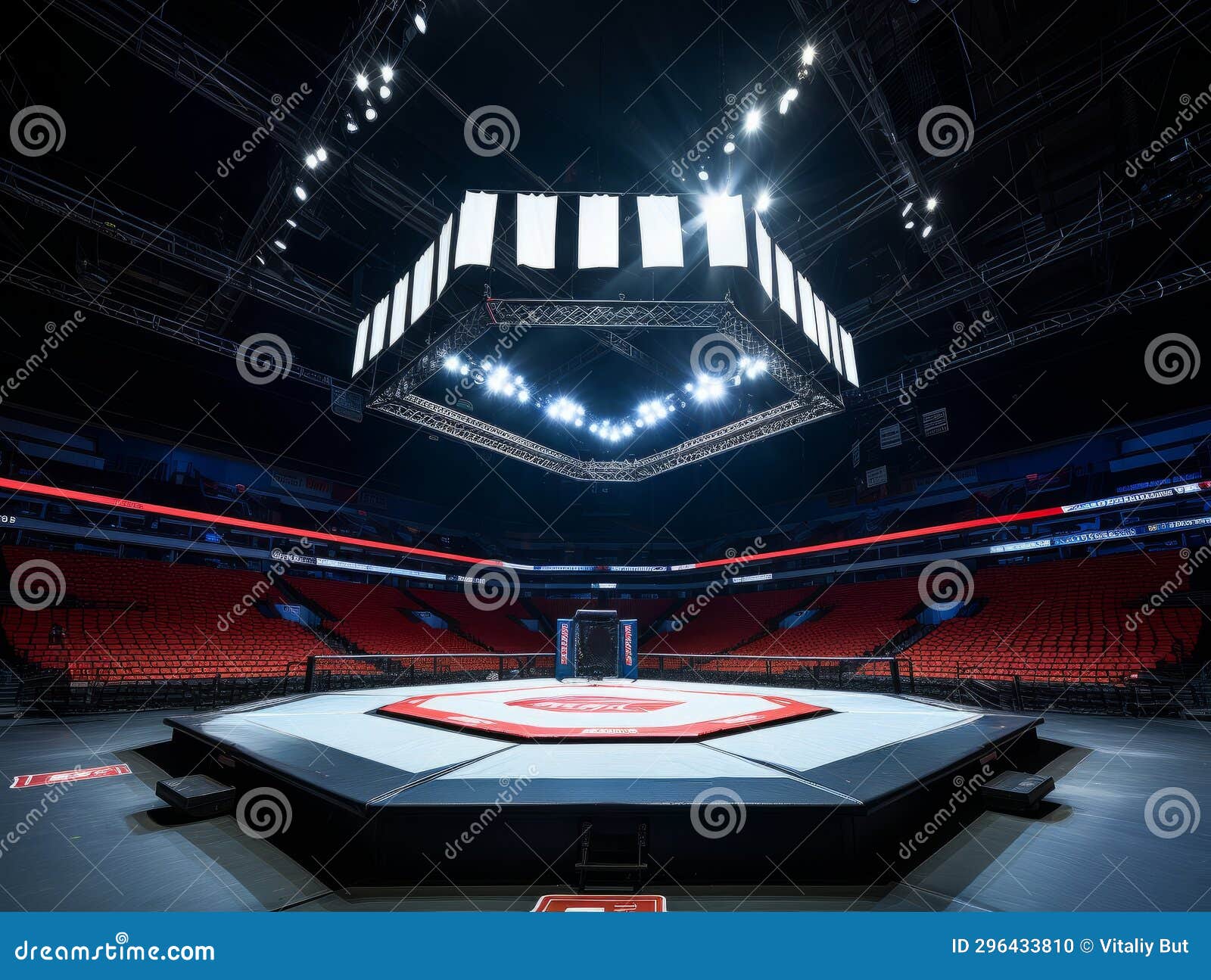 Epic Empty Ring for Fights without Rules and MMA in the Spotlight on ...