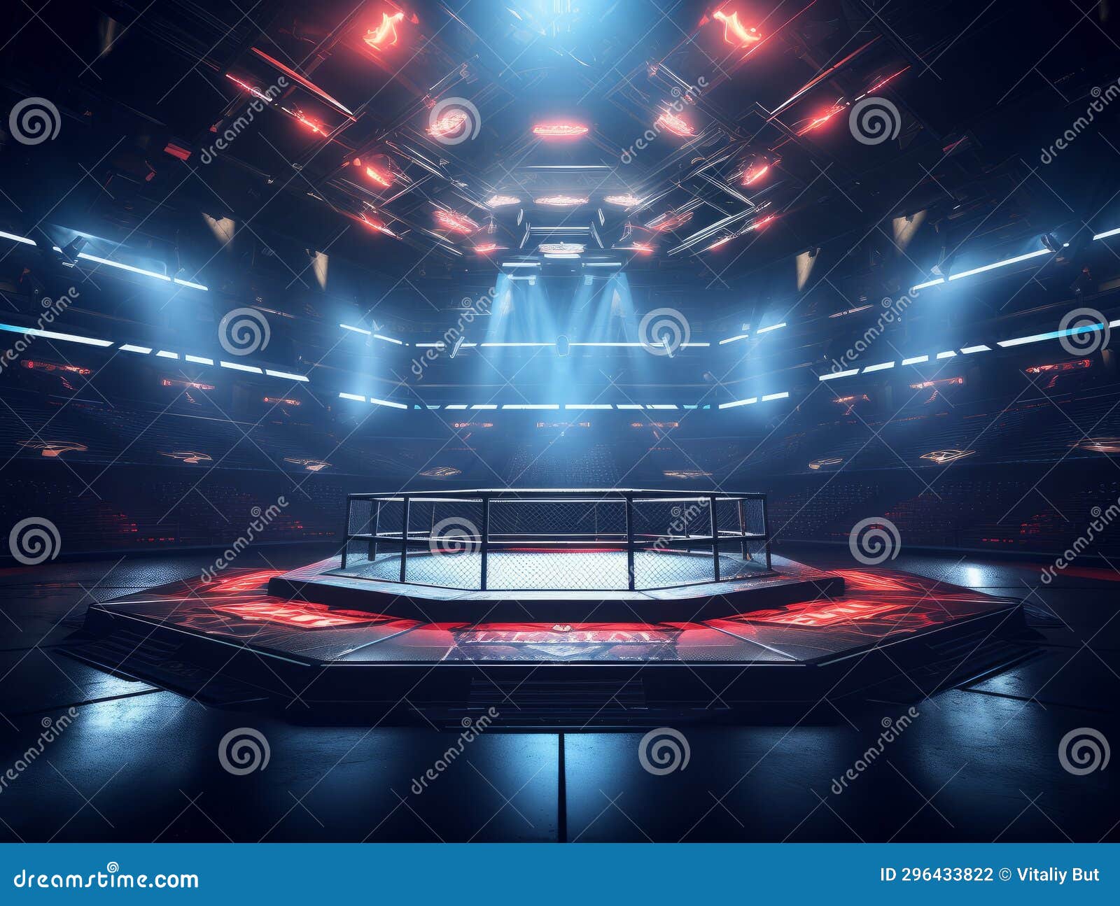Epic Empty Ring for Fights without Rules and MMA in the Spotlight on ...