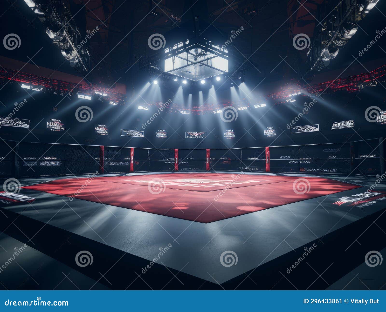 Epic Empty Ring for Fights without Rules and MMA in the Spotlight on ...