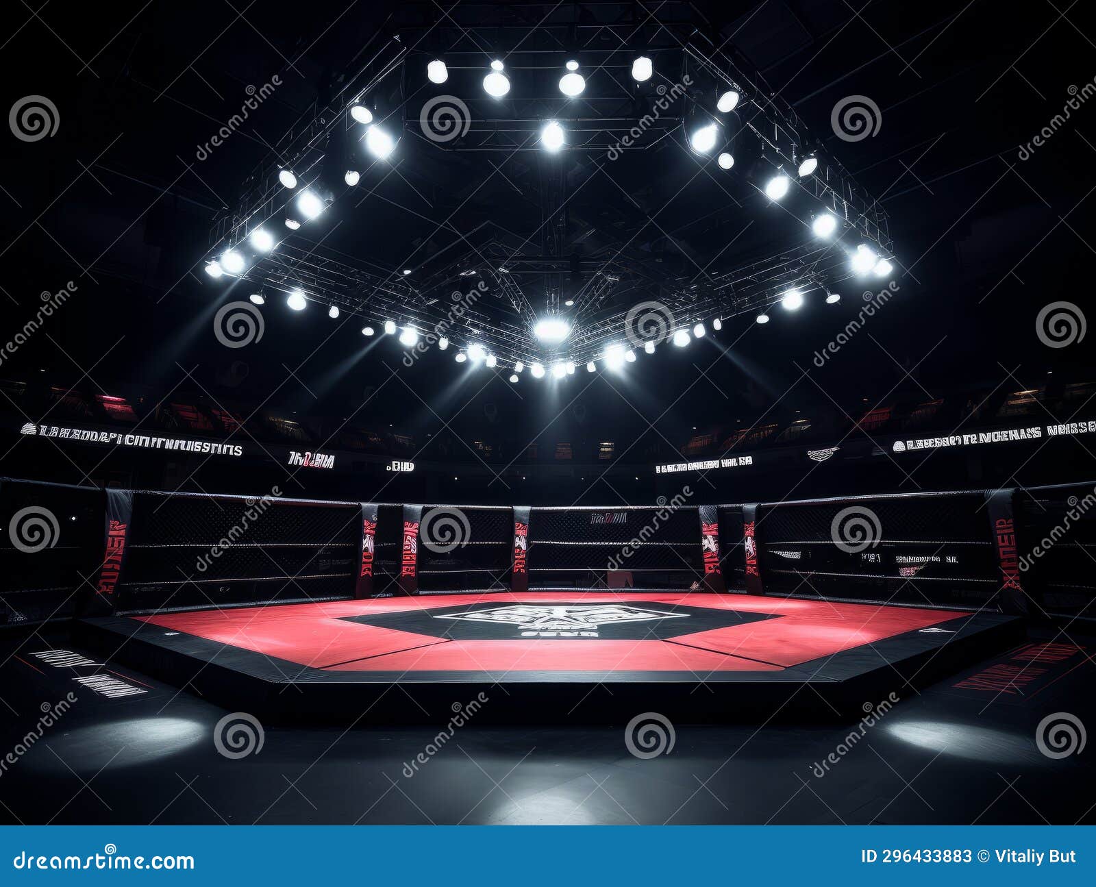 Epic Empty Ring for Fights without Rules and MMA in the Spotlight on ...