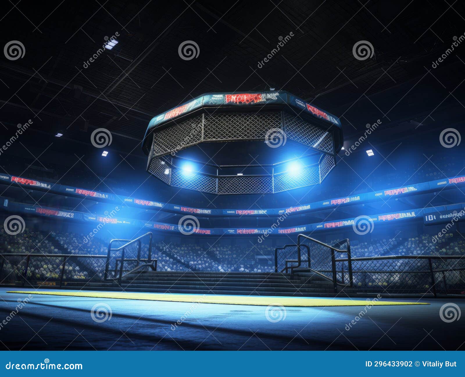 Epic Empty Ring for Fights without Rules and MMA in the Spotlight on ...